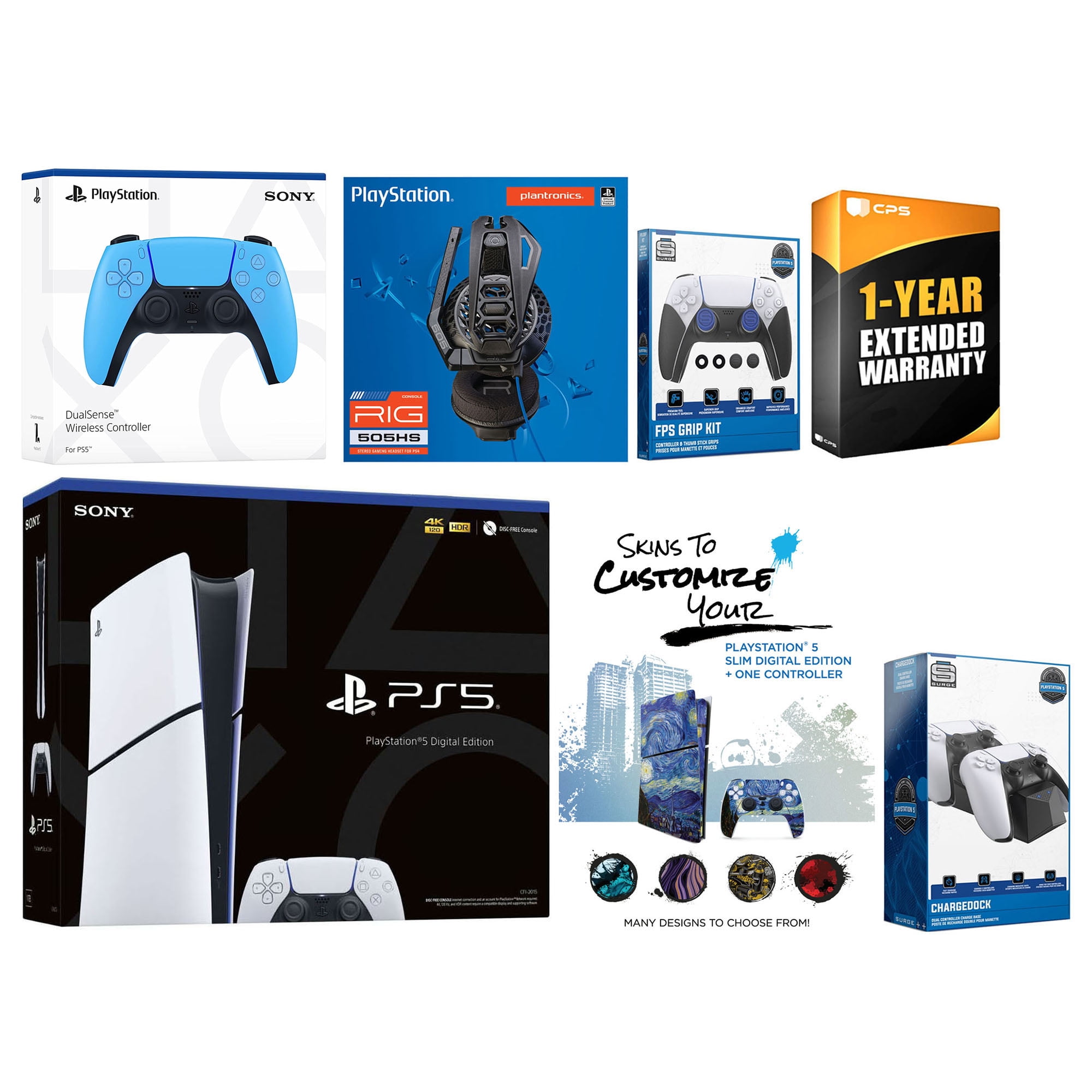 Sony Playstation 5 Slim Digital with Extra Starlight Blue Controller ...