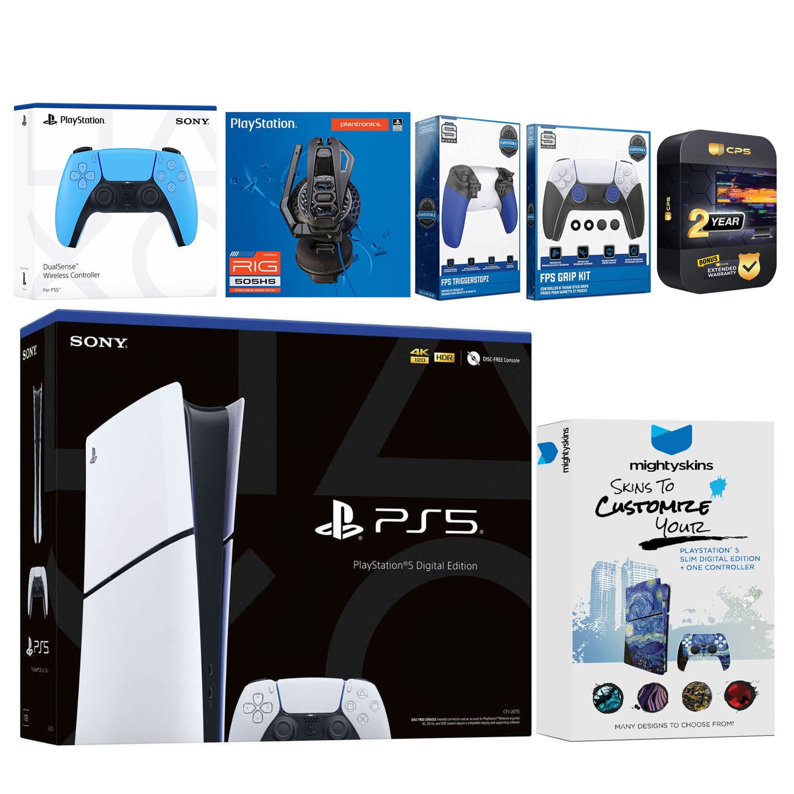 Sony Playstation 5 Slim Digital with Extra Starlight Blue Controller ...