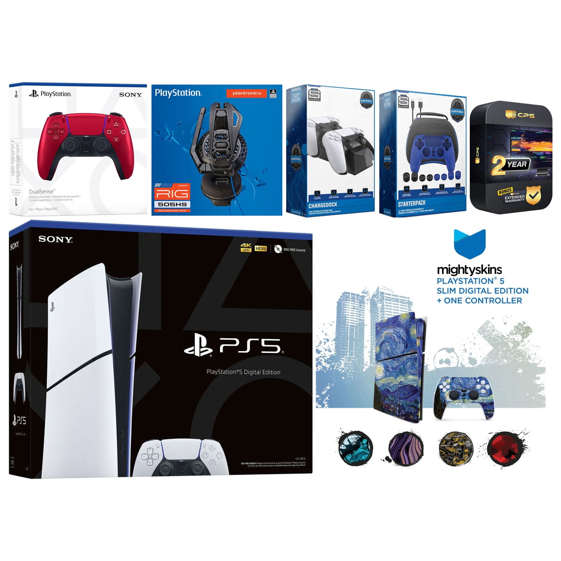 Sony Playstation 5 Slim Digital with Extra Volcanic Red Controller ...