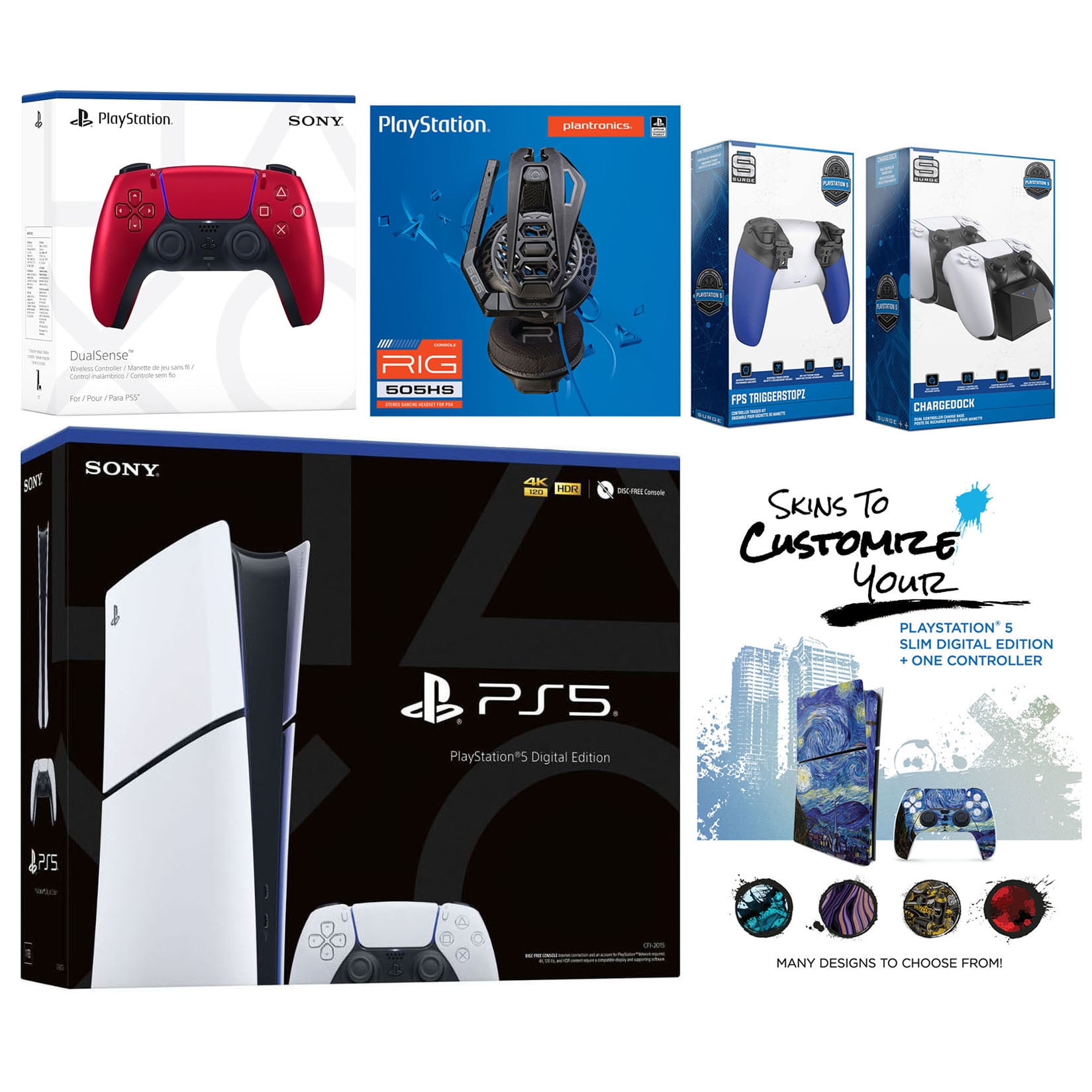 Sony Playstation 5 Slim Digital with Extra Volcanic Red Controller ...