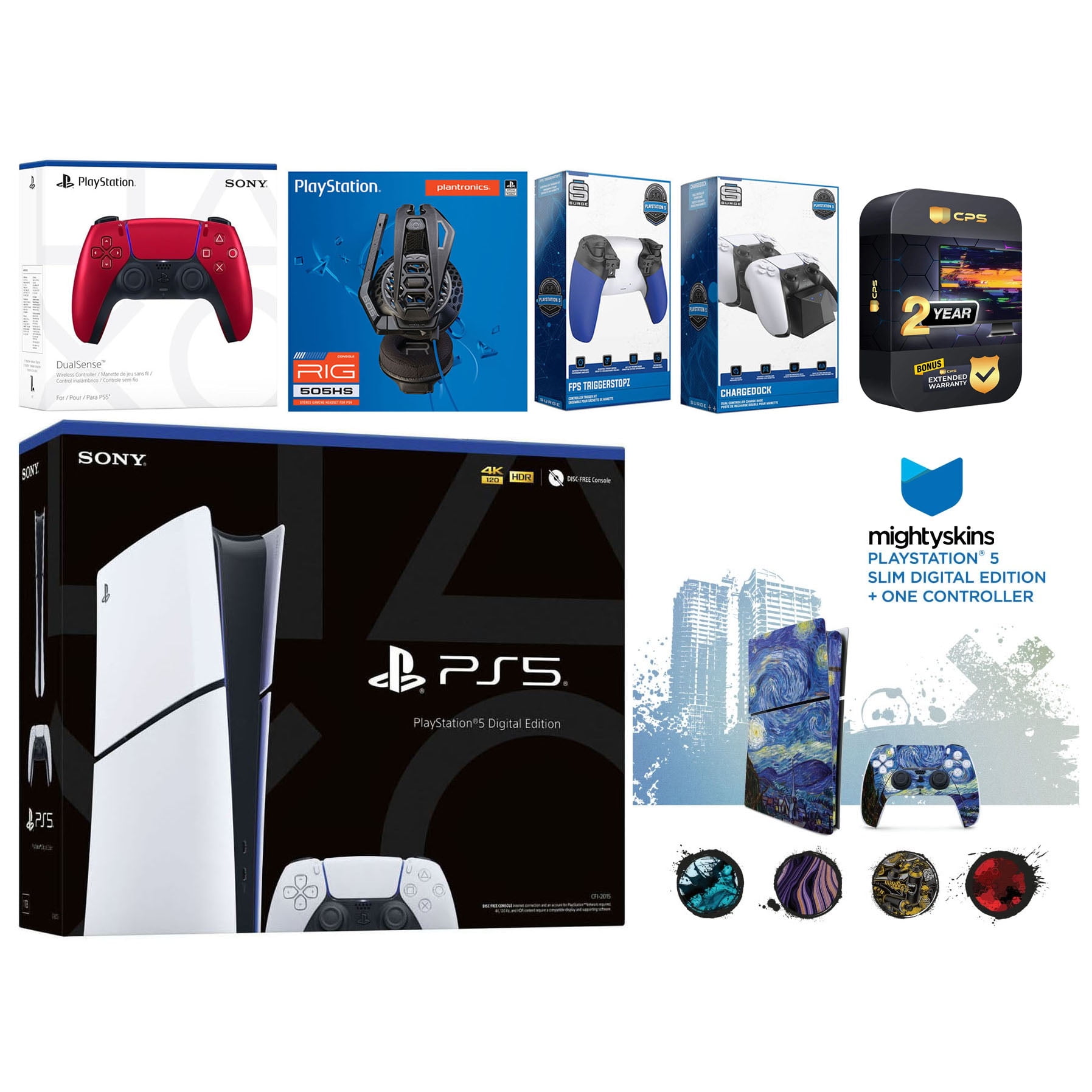 Sony Playstation 5 Slim Digital with Extra Volcanic Red Controller ...