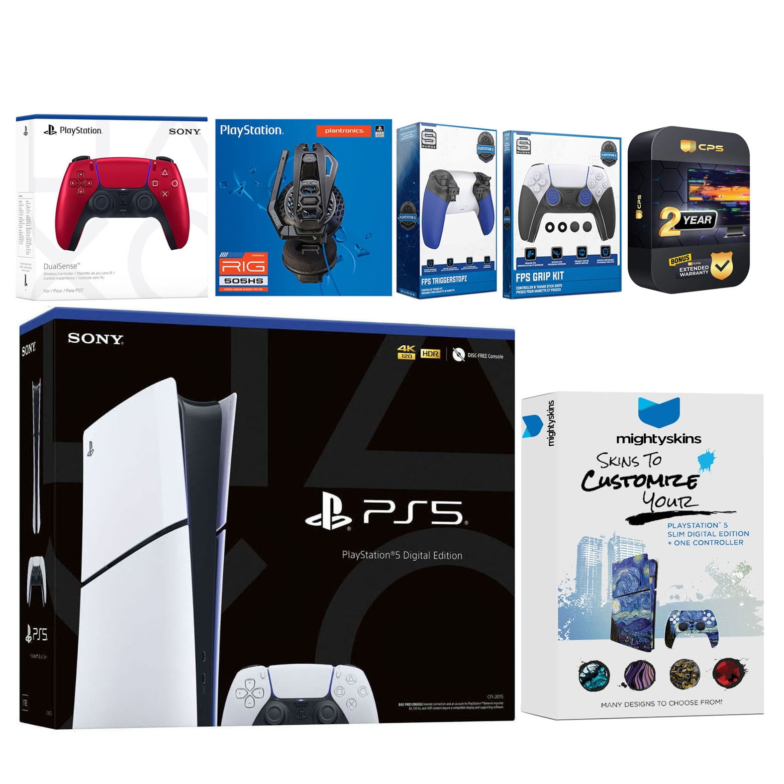 Sony Playstation 5 Slim Digital with Extra Volcanic Red Controller ...