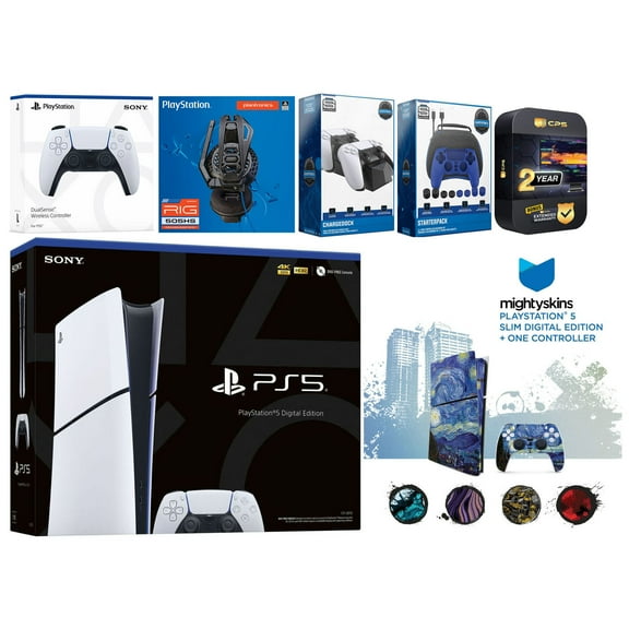 PlayStation 5 Slim Disc 2TB SSD Edition with Two DualSense Controllers ...