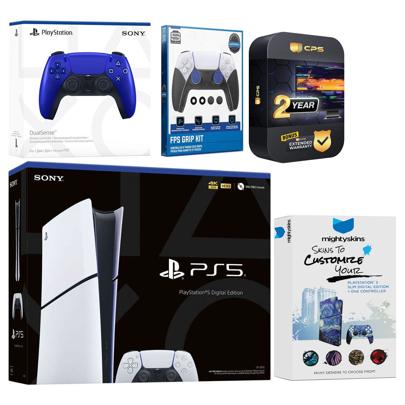 Sony Playstation 5 Slim Digital with Extra Cobalt Blue Controller, FPS ...