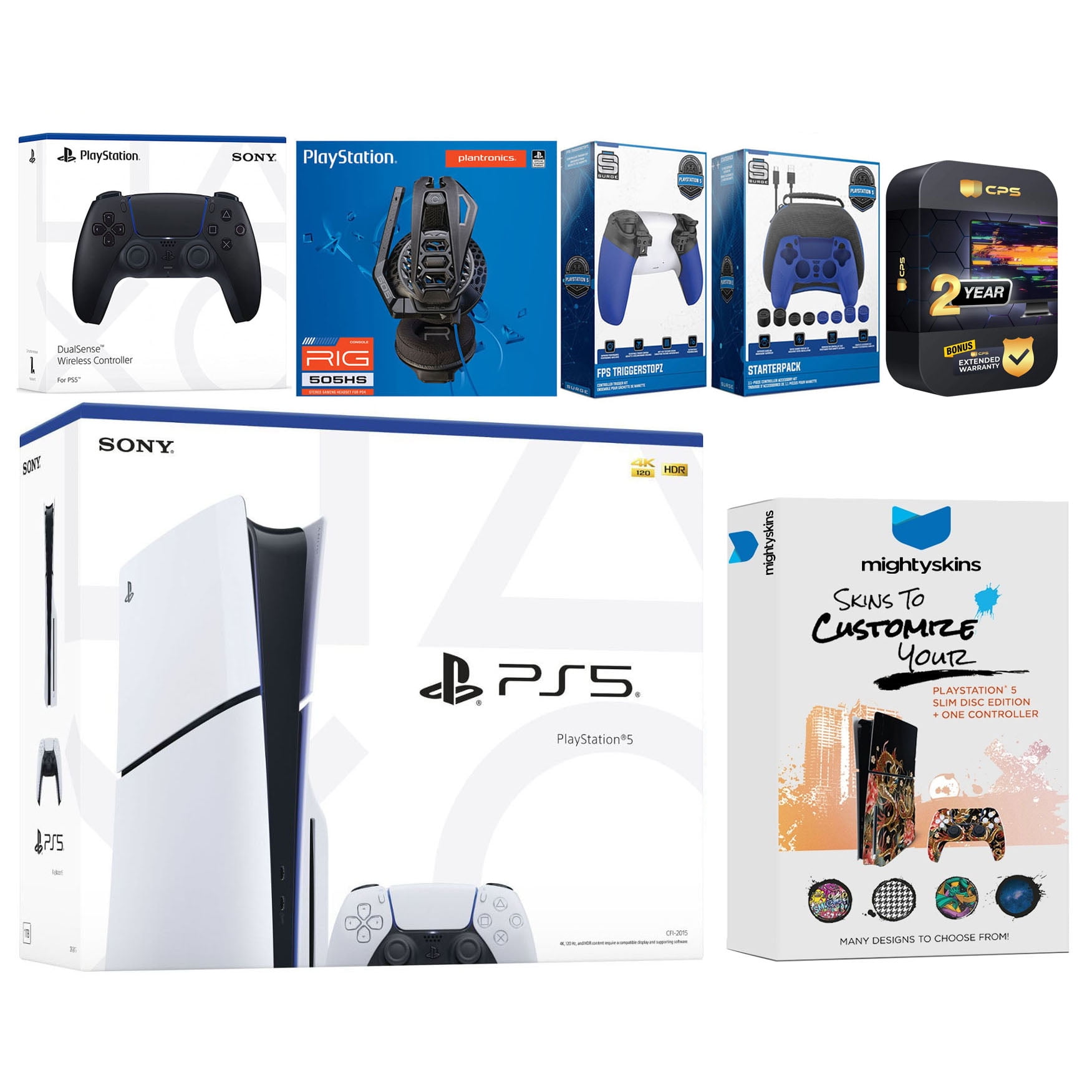 Sony Playstation 5 Slim Disc Bundle with Extra Midnight Black ...