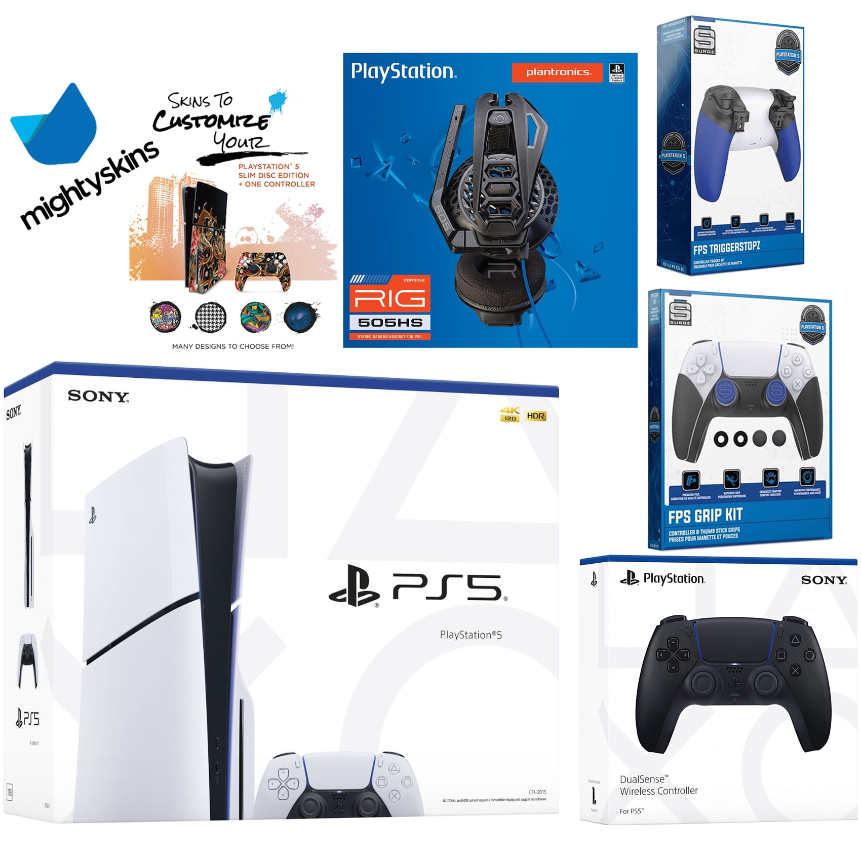 Sony Playstation 5 Slim Disc Bundle with Extra Midnight Black ...