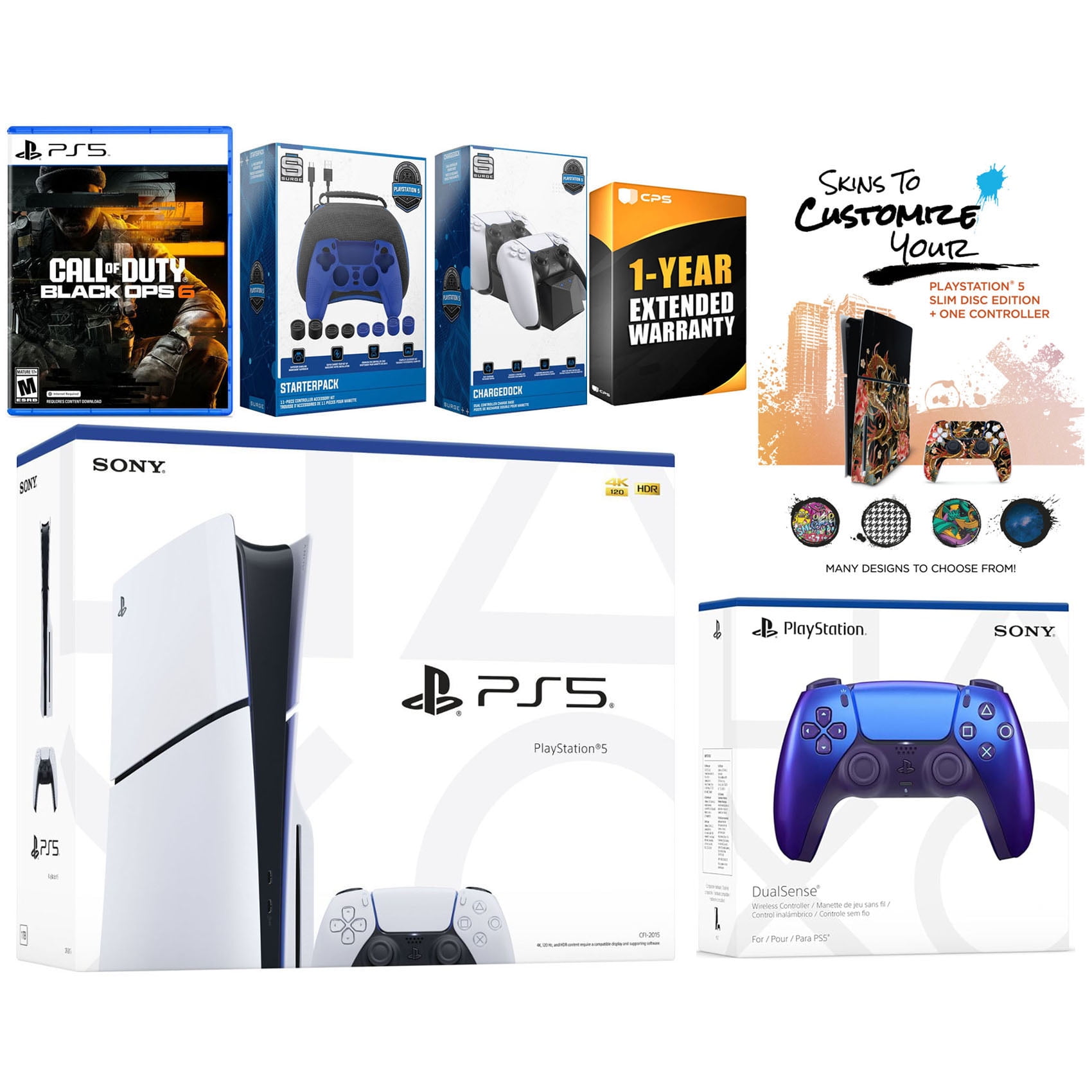 Sony Playstation 5 Slim Disc with Call of Duty: Black Ops 6, Extra ...