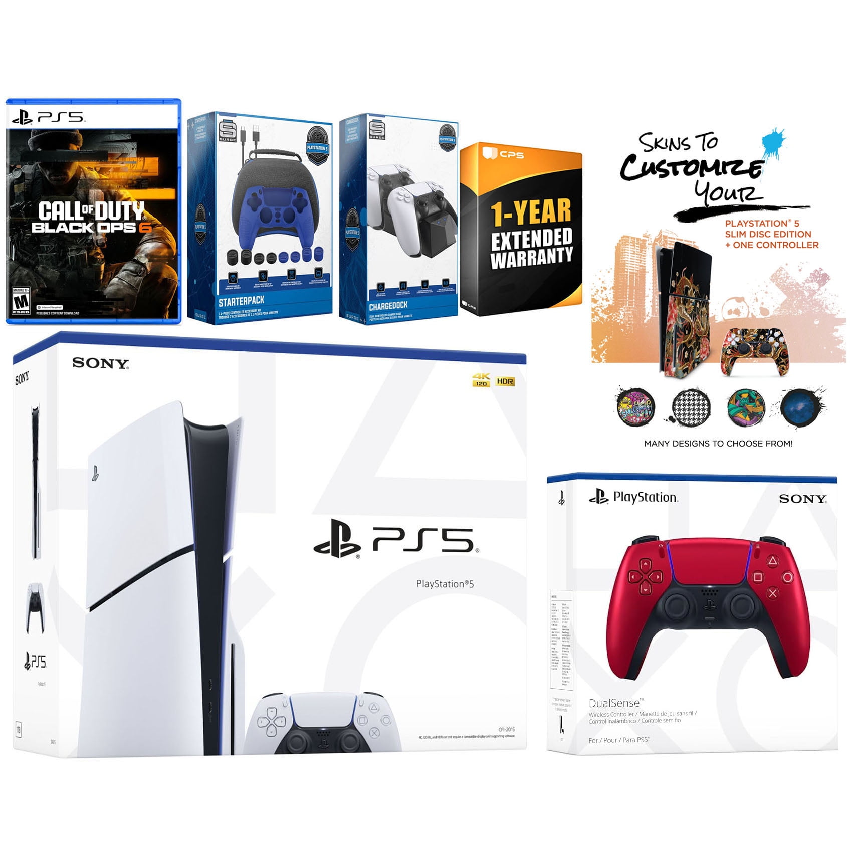 Sony Playstation 5 Slim Disc with Call of Duty: Black Ops 6, Extra ...