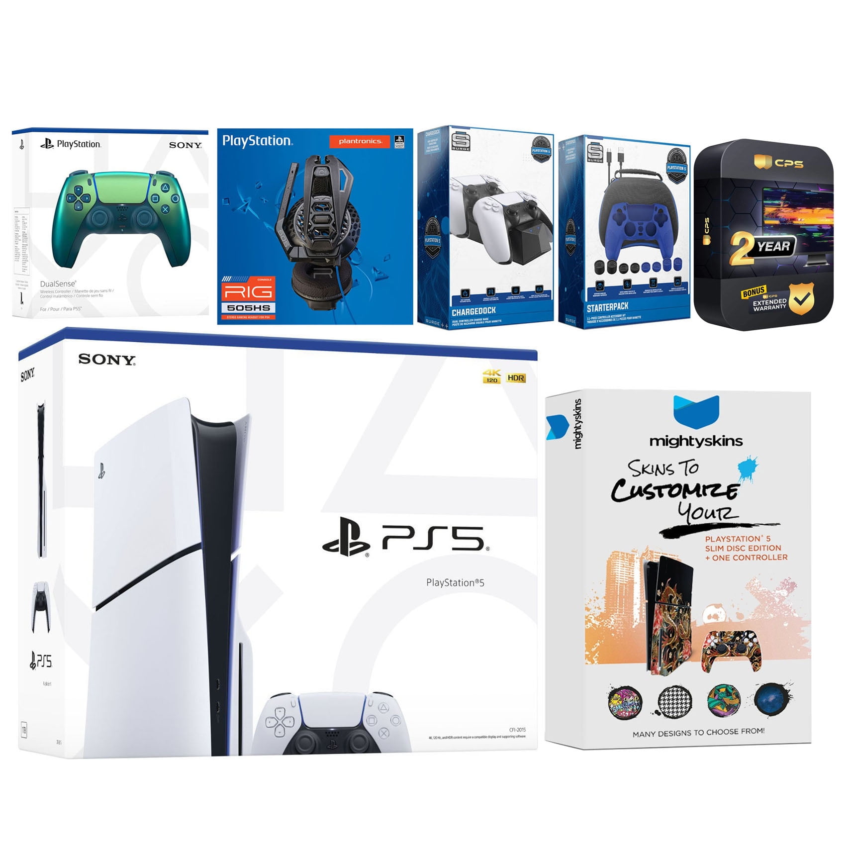 Sony Playstation 5 Slim Disc with Extra Chroma Teal Controller ...