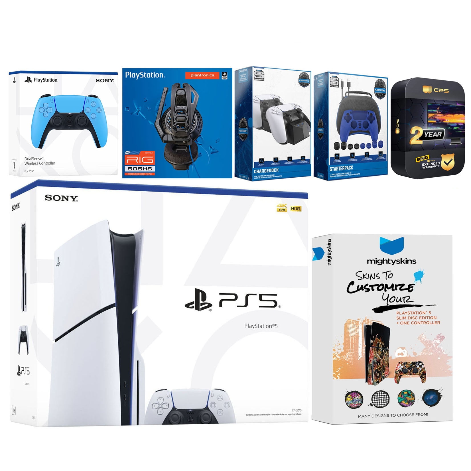 Sony Playstation 5 Slim Disc with Extra Starlight Blue Controller ...