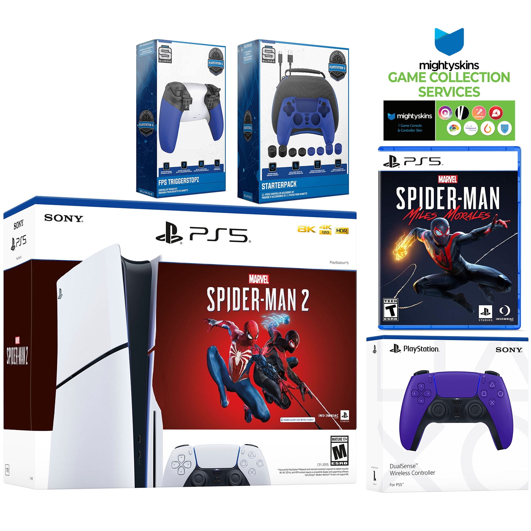 Sony Playstation 5 Slim Disc Marvel’s Spider-Man 2 Bundle with Spider-Man: Miles Morales, Extra ...