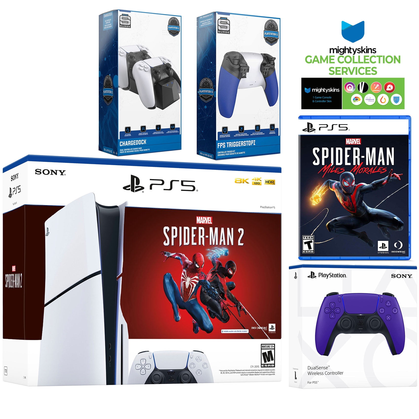 Sony Playstation 5 Slim Disc Marvel’s Spider-Man 2 Bundle with Spider-Man: Miles Morales, Extra ...