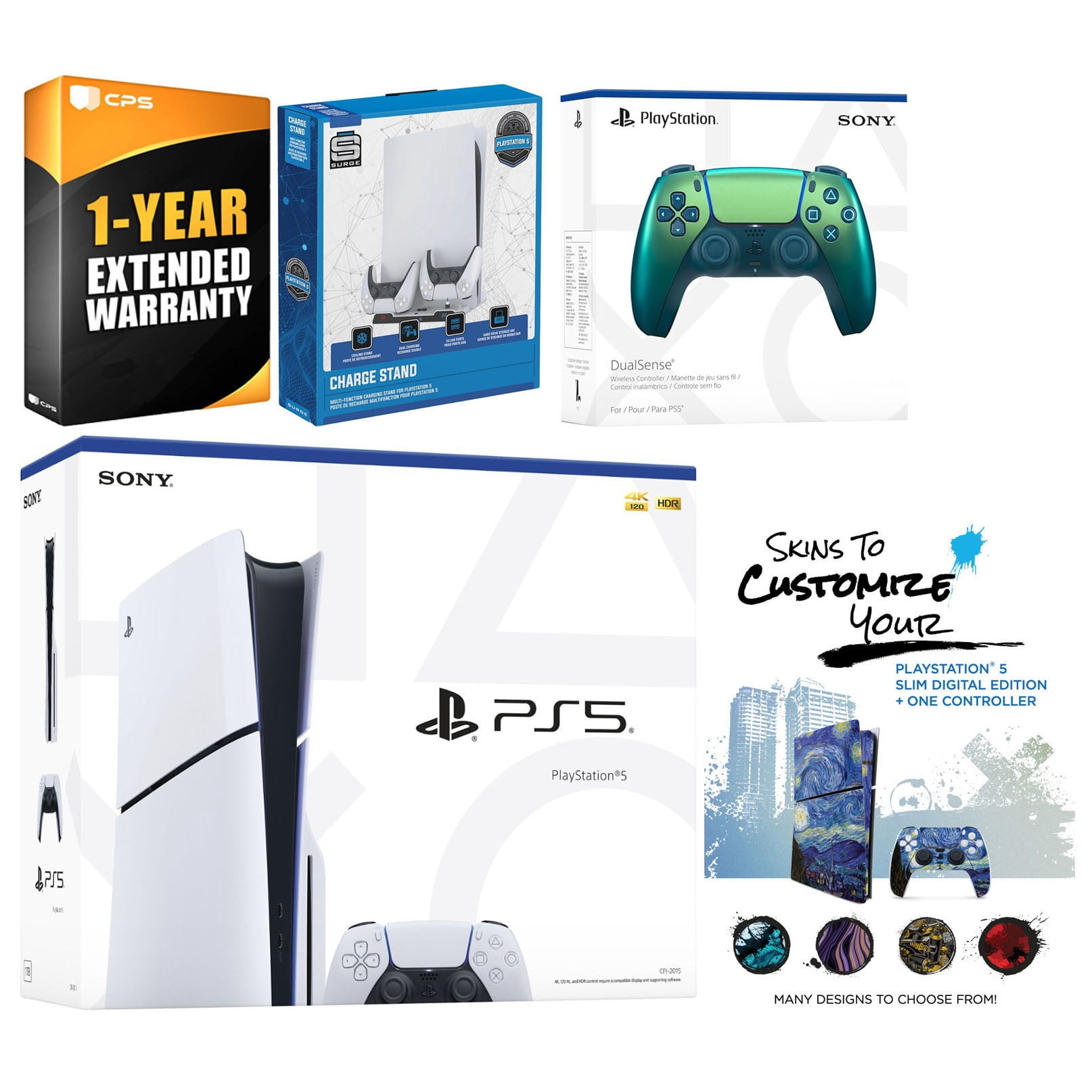 Sony Playstation 5 Slim Disc with Extra Chroma Teal Controller ...