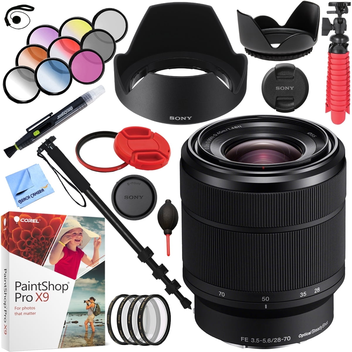 Sony SEL2870 FE 28-70mm F3.5-5.6 OSS Full Frame E-Mount Lens Bundle with Paintshop Pro 2018 ...