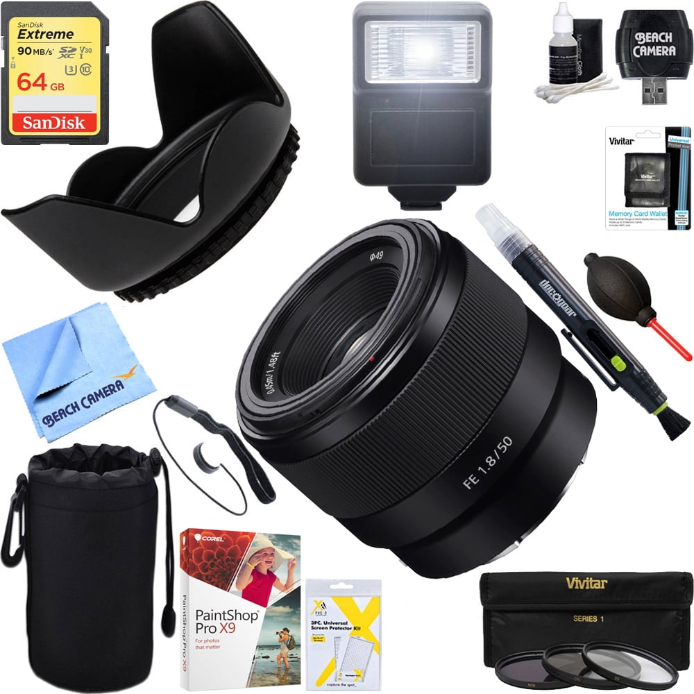 Sony FE 50mm F1.8 Full-Frame E-Mount Lens with 64GB Ultimate Filter ...
