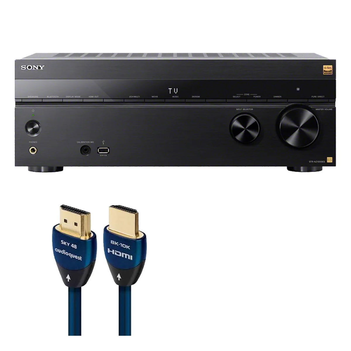 Sony STR-AZ1000ES 7.2 Channel 8K AV Receiver with AudioQuest SKY 3m ...