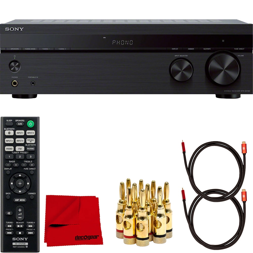 Sony STRDH190 2Ch Receiver with Phono, Bluetooth, HDMI, Deco Gear Kit ...
