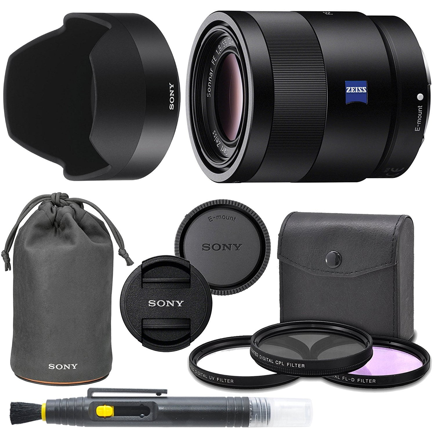 Sony Sonnar T FE 55mm f/1.8 ZA Full Frame Lens with AOM Pro Kit ...