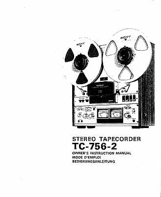Instruction Manual ONLY for Sony TC-756 Tape Deck Owners Manual REPRINT ...