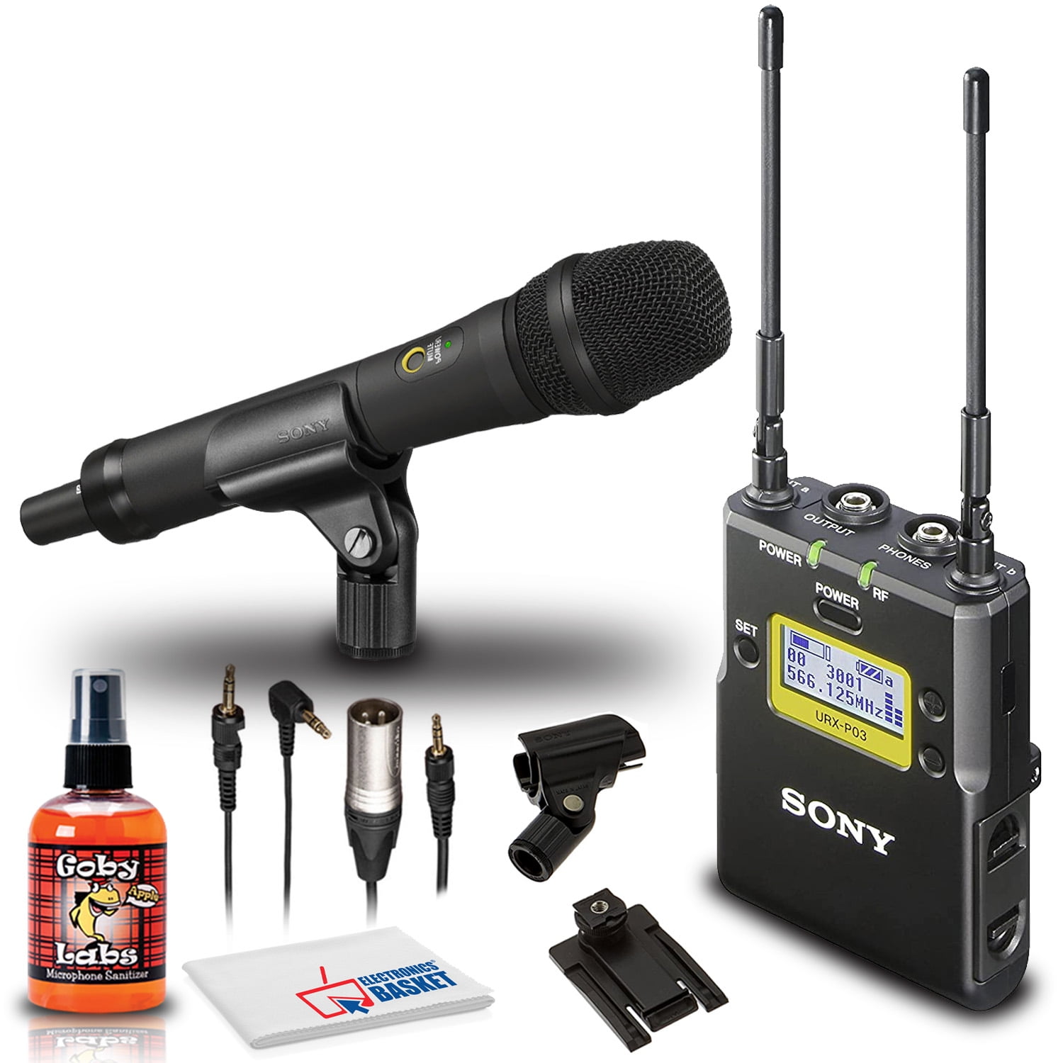 Sony UWP-D22 Camera-Mount Wireless Cardioid Handheld Microphone System (UC14: 470 to 542 MHz ...