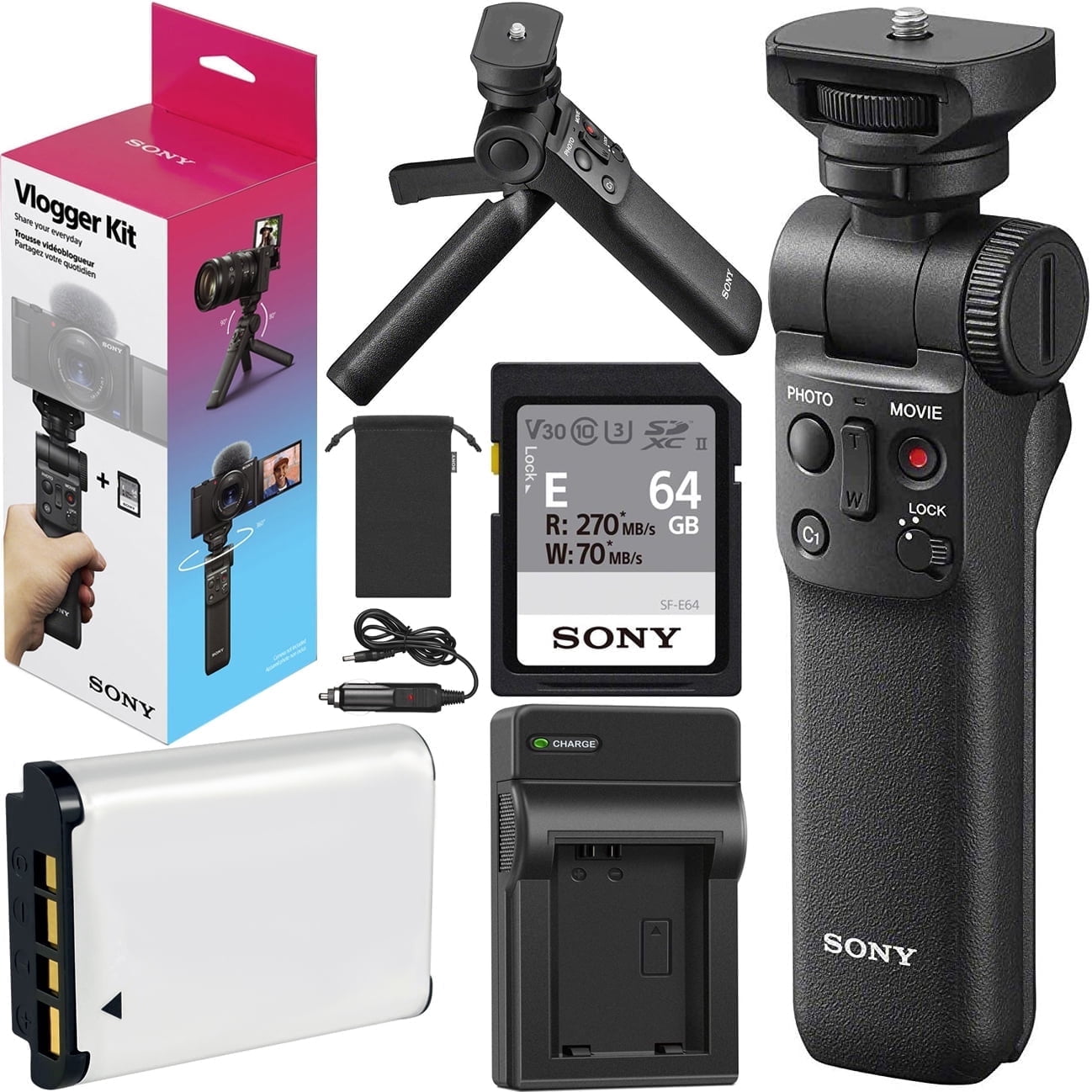 Sony Camera Vlog Content Creator Kit ACCVC1: GP-VPT2BT Shooting Grip ...
