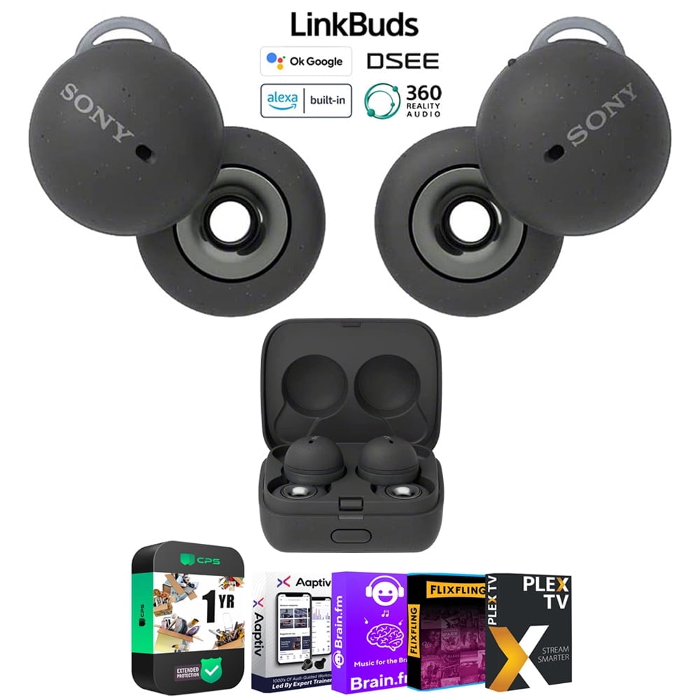 Sony WFL900/H LinkBuds Truly Wireless Earbuds Headphones w/ Alexa Built-in (Gray) Bundle with ...