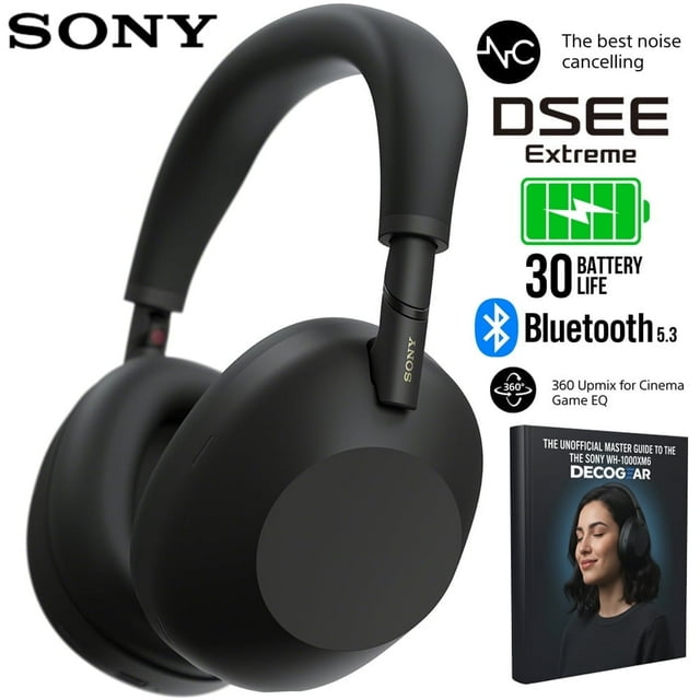 Sony WH1000XM6/B Best Wireless Noise Canceling Headphones, Black Bundle ...
