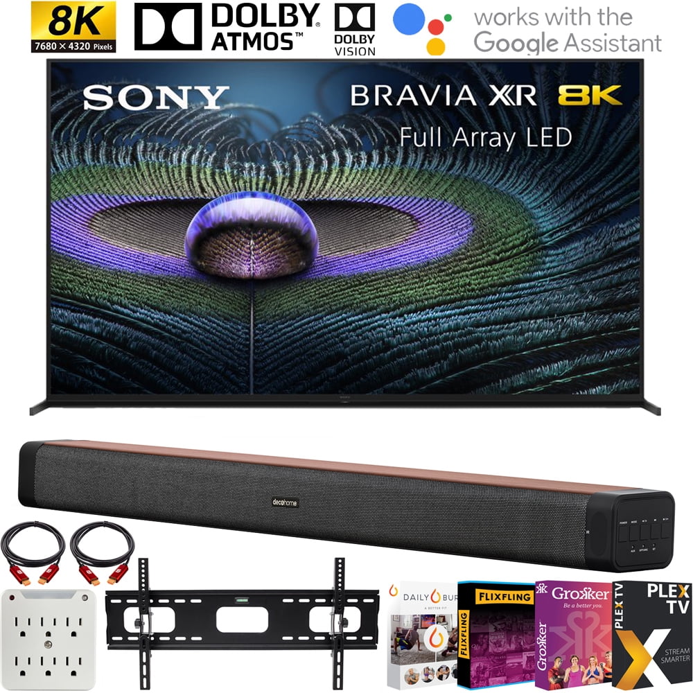 Sony XR75Z9J Z9J Bravia XR Master Series - 8K LED HDR 75" Smart TV (2021) Bundle with Deco Home ...