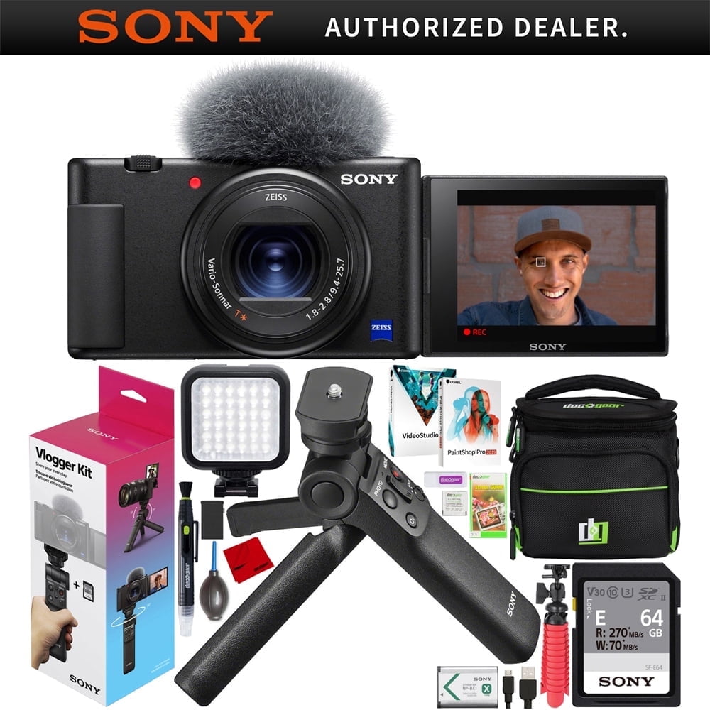 Sony ZV-1 Compact Digital 4K Camera Vlogger Creator's Kit ACCVC1 Bundle with GP-VPT2BT Shooting ...