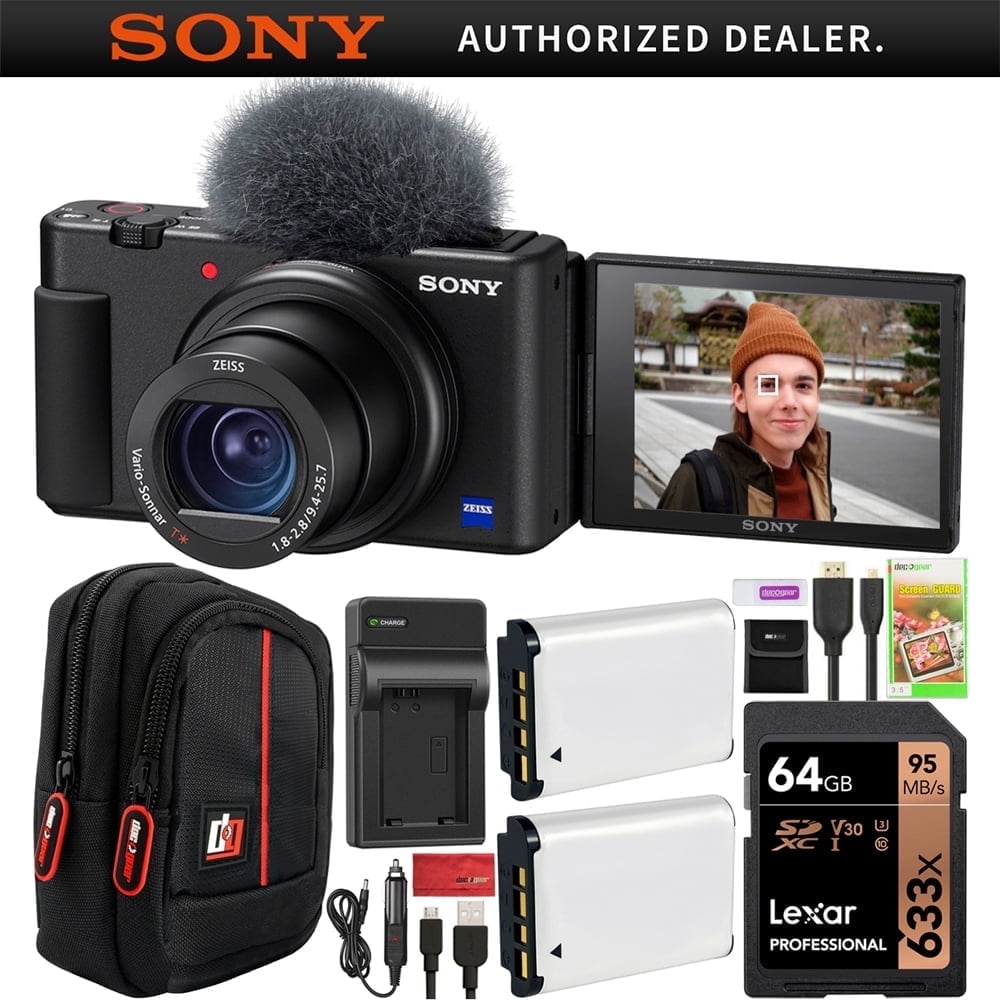 Sony ZV-1 4K HDR Vlogging Camera, Flip Screen, YouTube Kit, Double ...