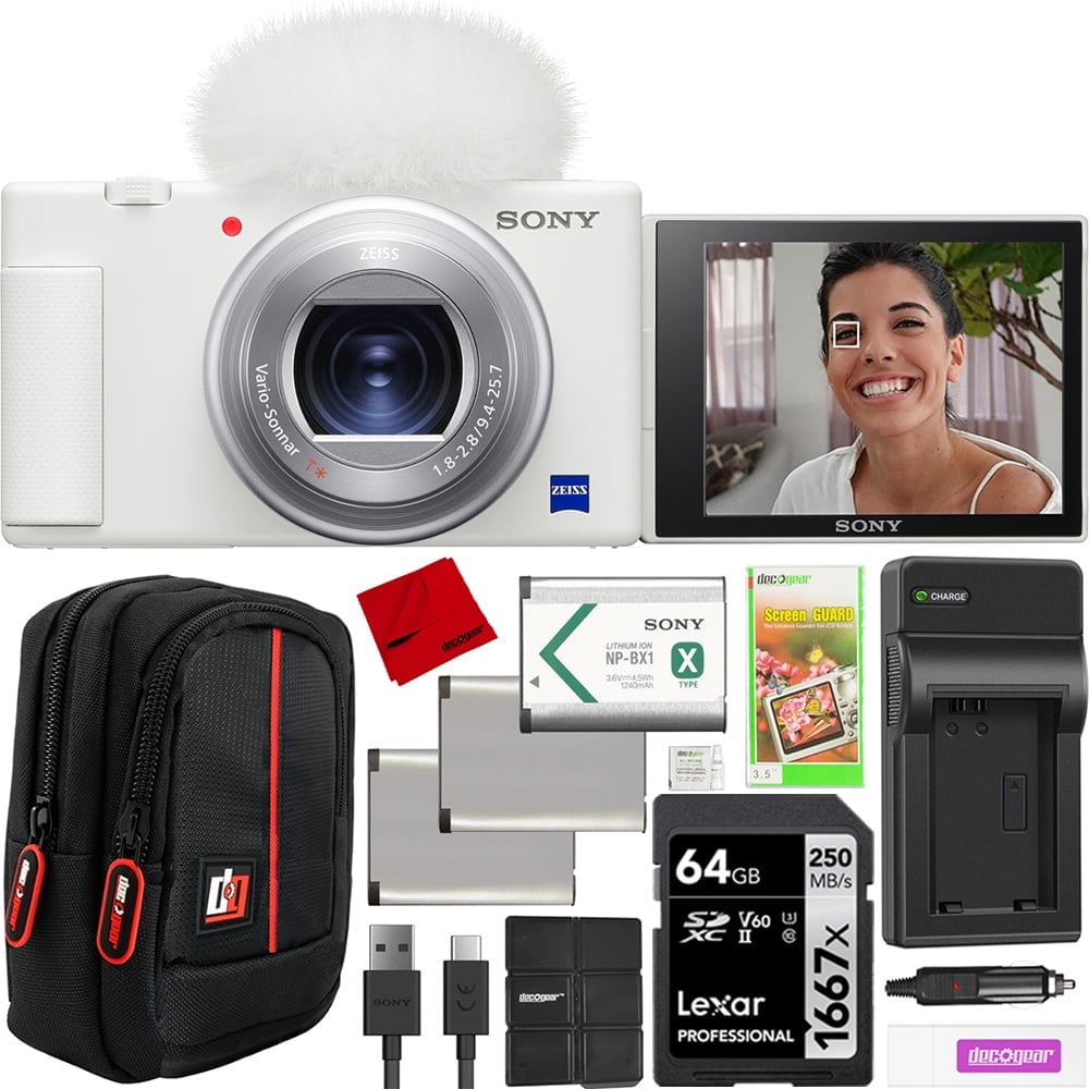 Sony ZV-1 Compact Digital Vlogging 4K HDR Video Camera for Content Creators & Vloggers White ...