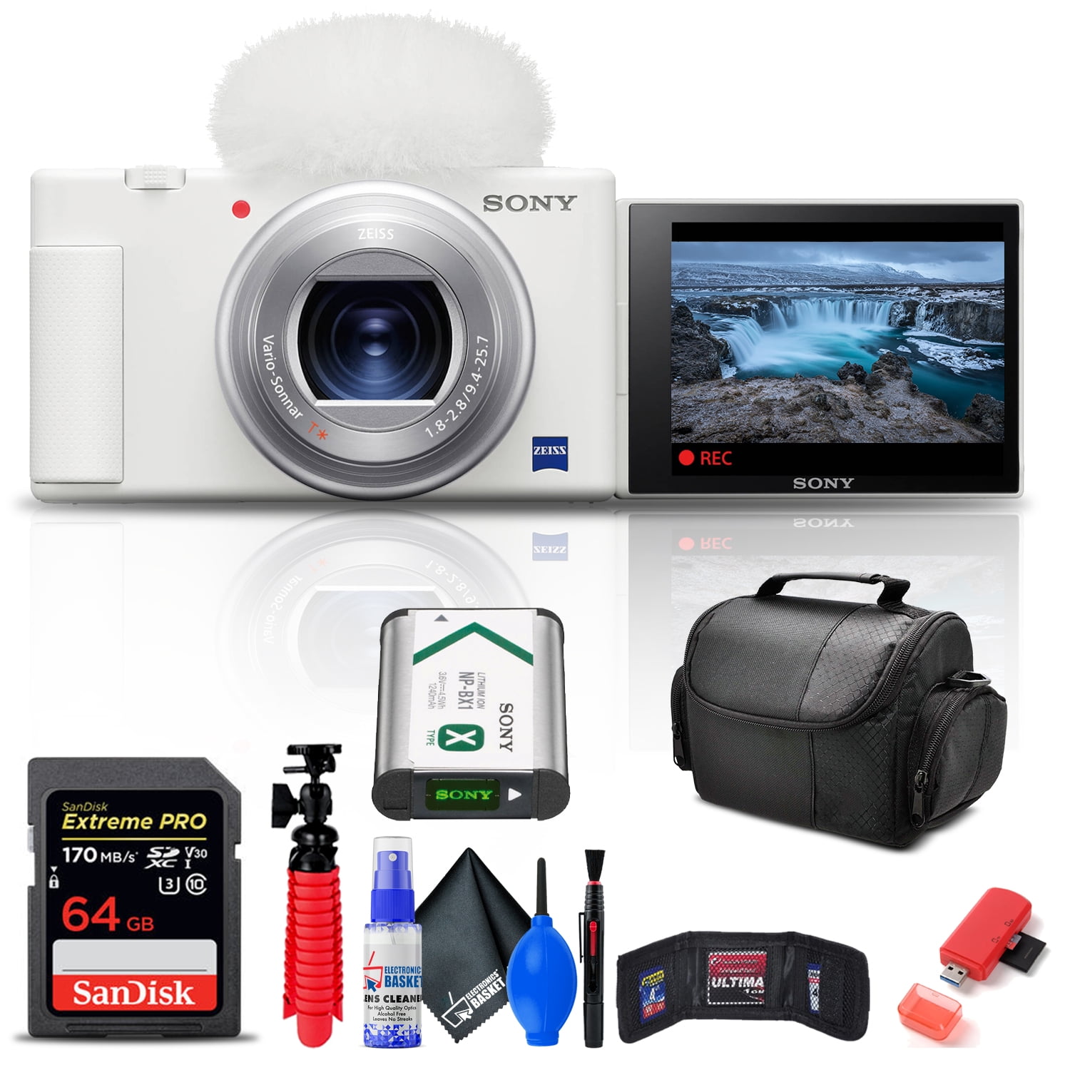 Sony ZV-1 Digital Camera + 64GB Memory Card + Card Reader + Soft Bag ...