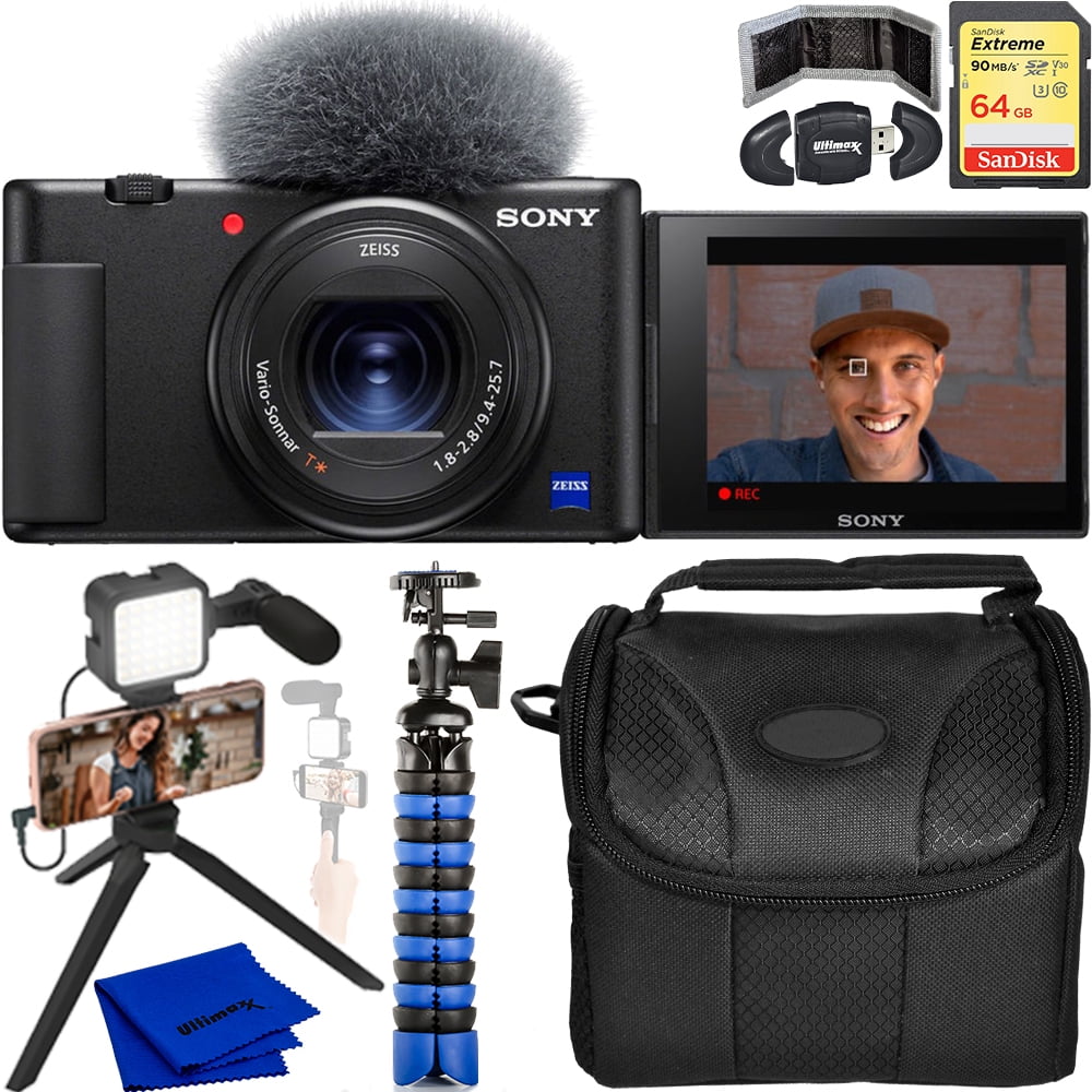 Sony ZV-1 Digital Camera (Black) with Bluestone Multi-Pod All-in-One ...
