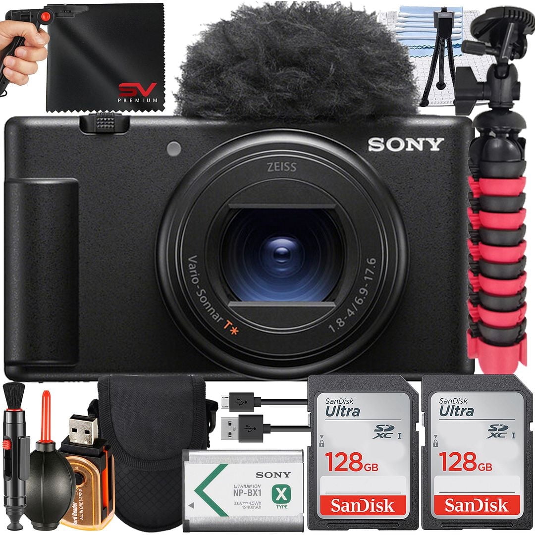 Sony ZV-1 II Digital Camera (Black) for Vloggers with 2 SanDisk 128GB ...