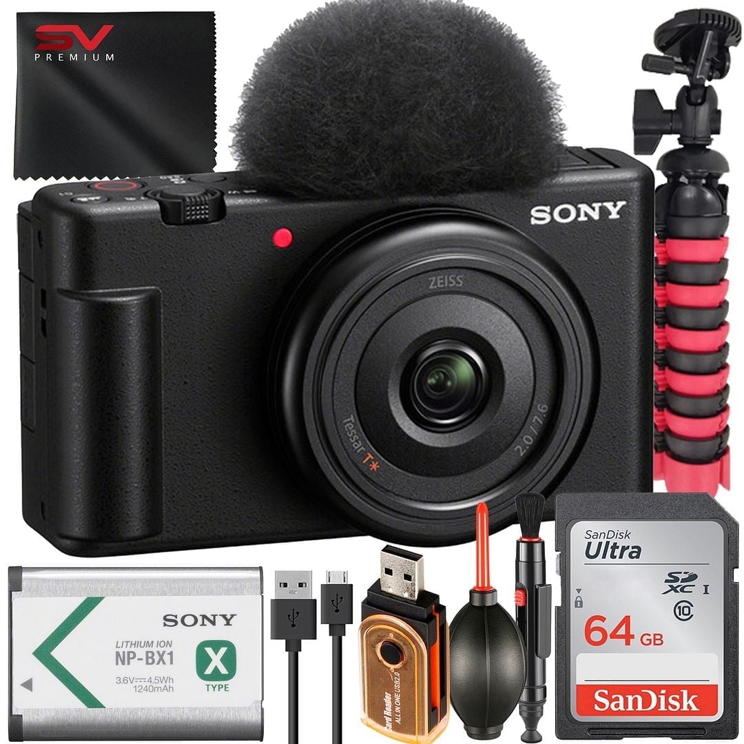 Sony ZV-1F Camera (Black) Vlogging with SanDisk 64GB Memory Card ...