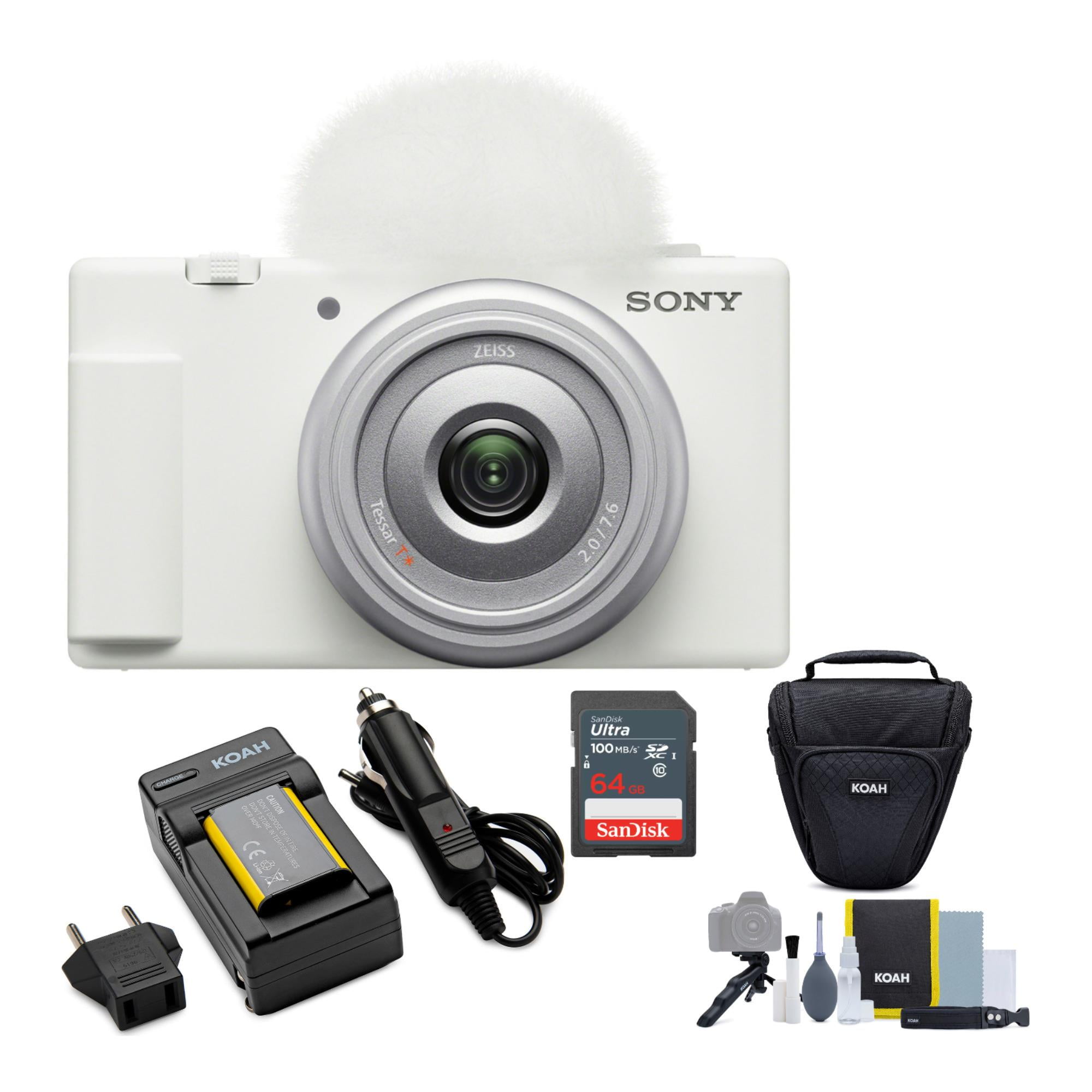 Sony ZV-1F Vlog Camera for Content Creators and Vloggers (White) Bundle - Walmart.com