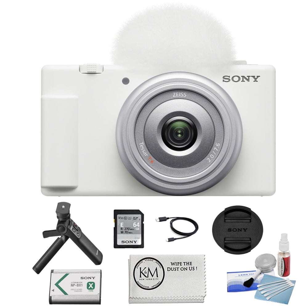 Sony ZV-1F Vlogging Camera | White Bundled with Sony Vlogger Accessory Kit + K&M Camera Cleaning ...