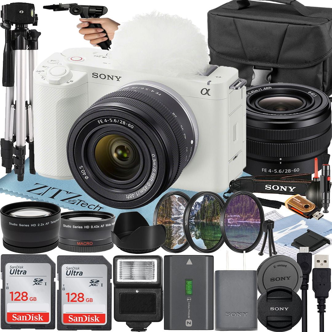 Sony ZV-E1 Mirrorless Camera (White) with FE 28-60mm Lens + 2 Pack ...