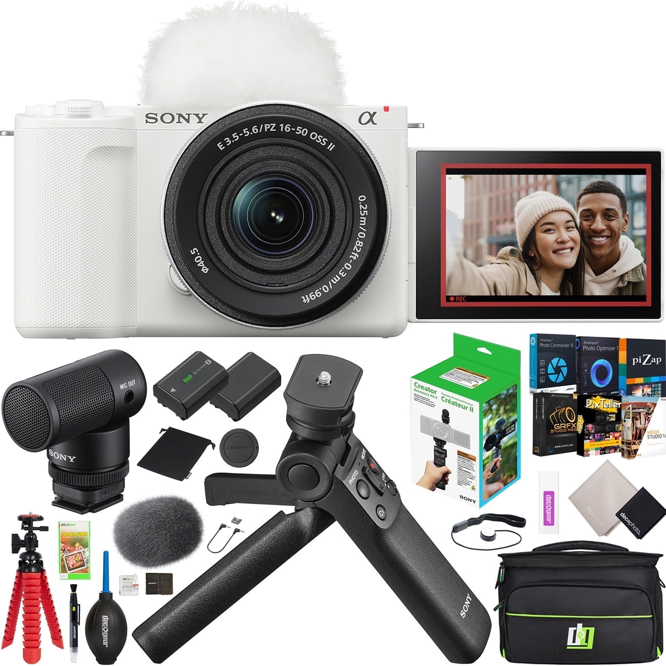 Sony ZV-E10 II Mirrorless Alpha Camera Body + 16-50mm Lens White ZVE10M2KW Bundle with ACCVC2 ...
