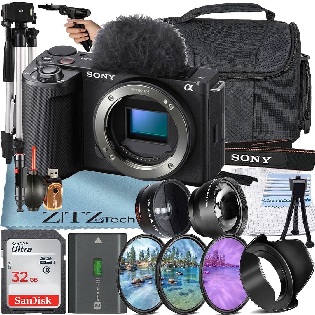 Sony ZV-E10 II Mirrorless Camera , Black (Body Only) with SanDisk 32GB ...
