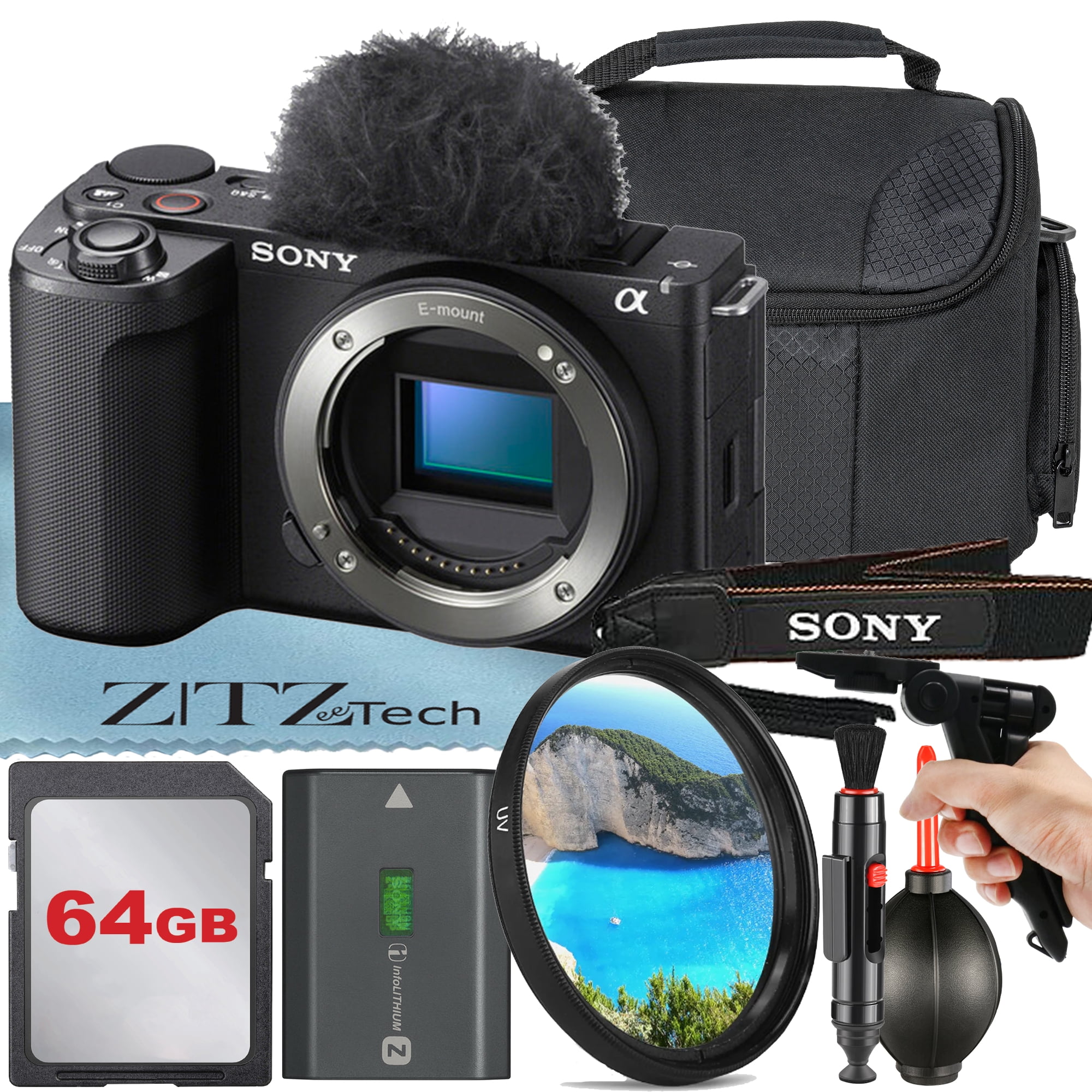 Sony ZV-E10 II Mirrorless Camera , Black (Body Only) with SanDisk 64GB ...