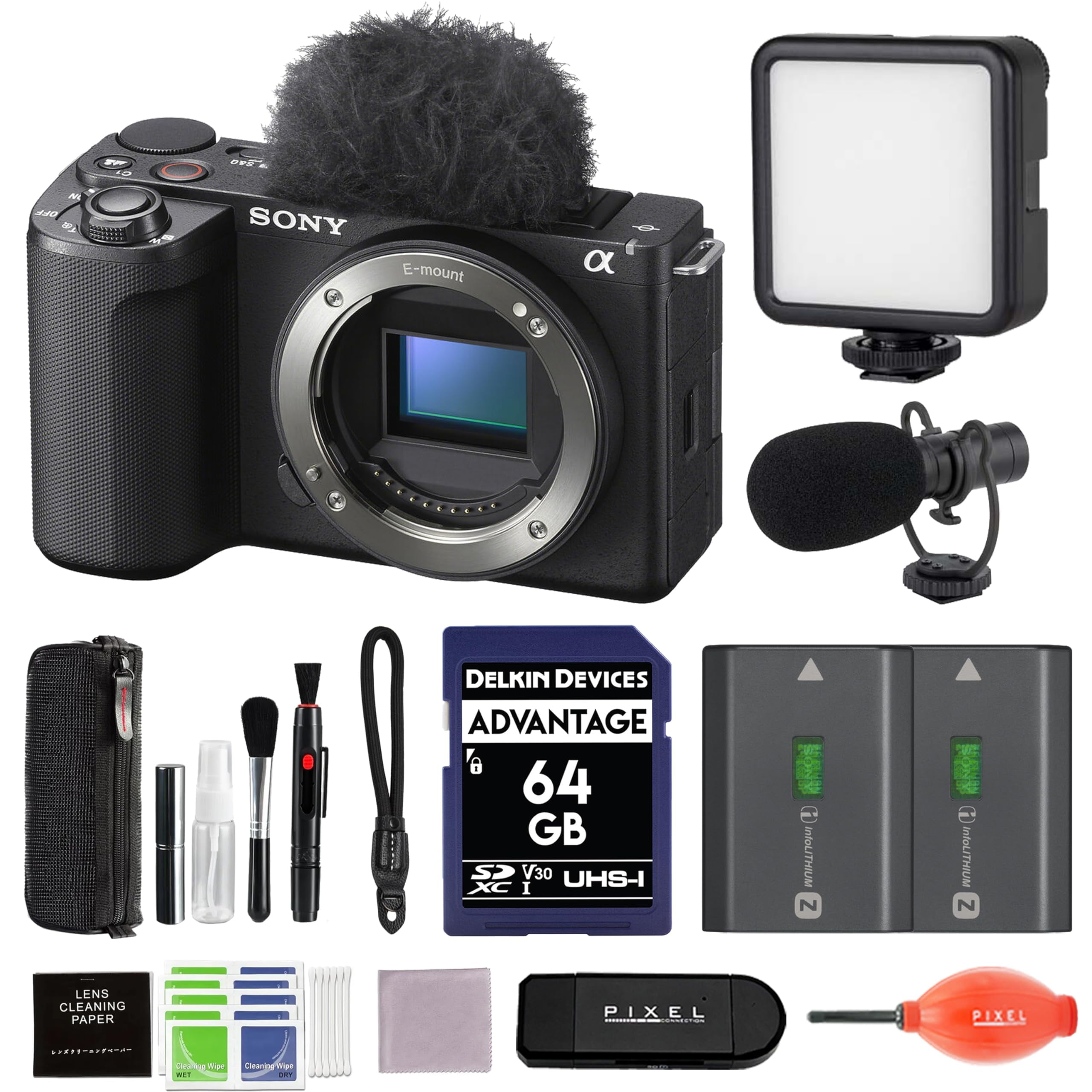 Sony ZV-E10 II Mirrorless Camera Black Bundle with Extra Battery ...
