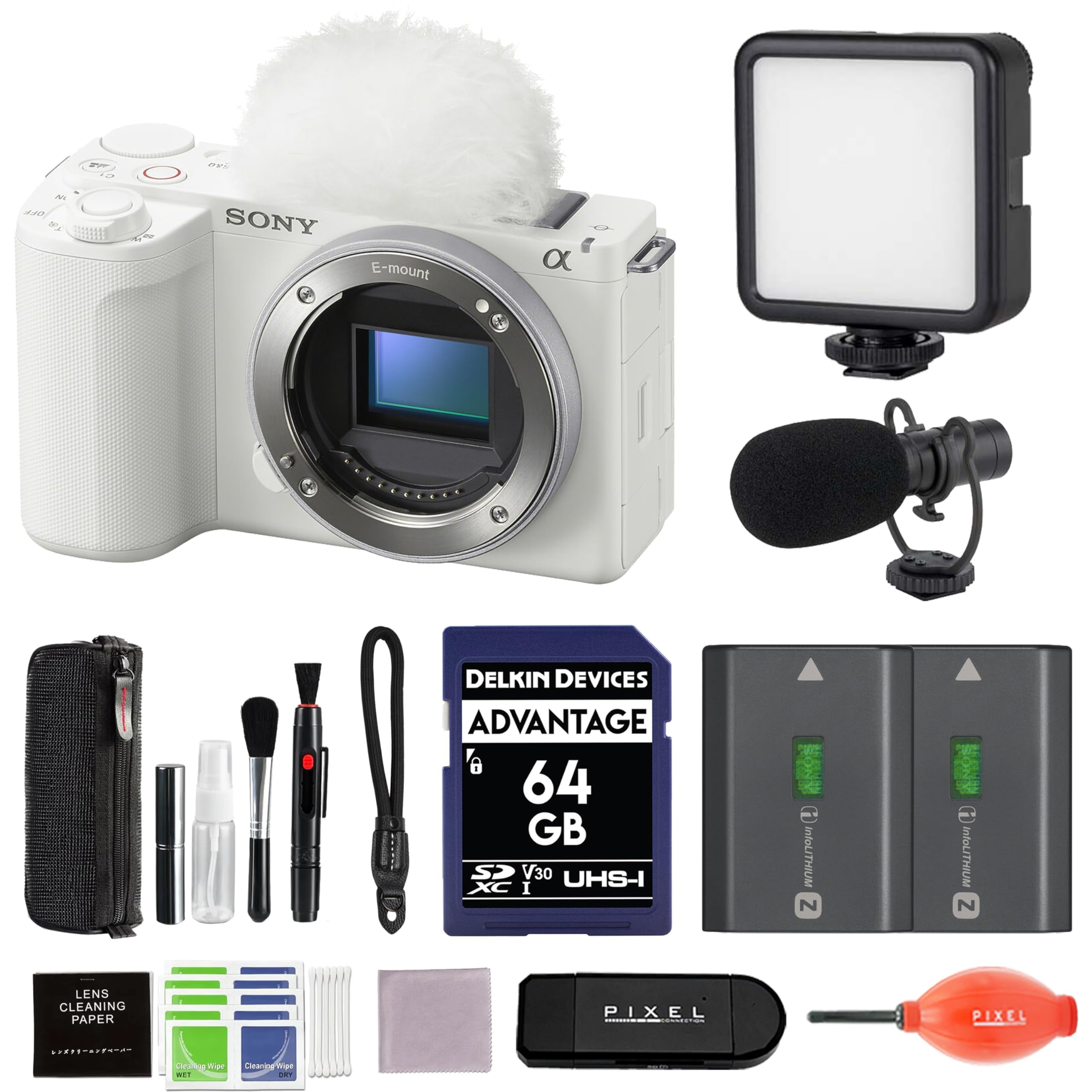 Sony ZV-E10 II Mirrorless Camera White Bundle with Extra Battery ...