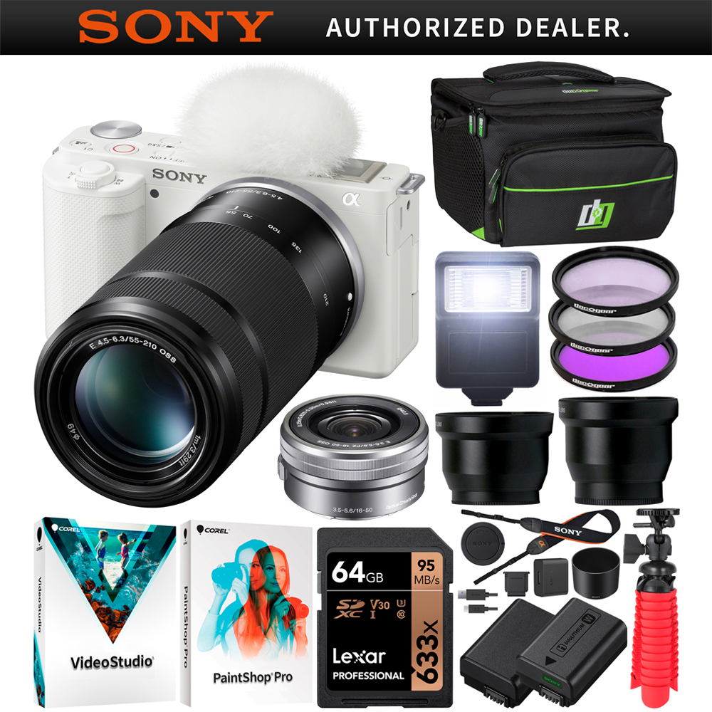 Sony ZV-E10 Mirrorless Vlog Camera, Alpha APS-C, 2 Lens Kit 16-50mm ...