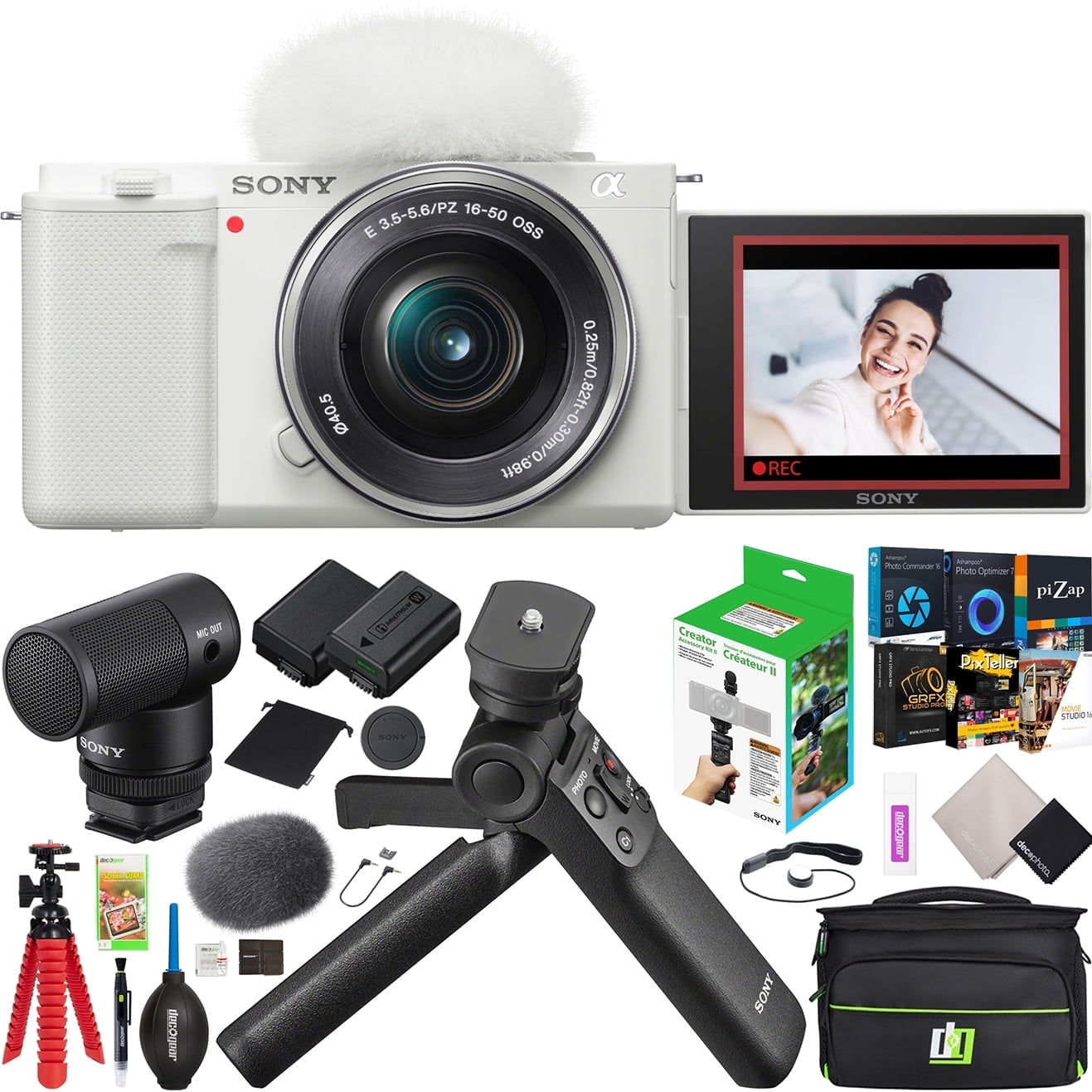 Sony ZV-E10 Mirrorless Alpha Vlog Camera + 16-50mm Lens ILCZV-E10L/W ...
