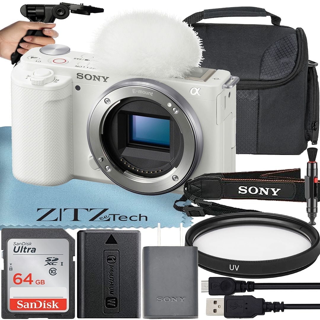 Sony ZV-E10 Mirrorless Camera (Body) with 64GB Memory Card + Tripod ...