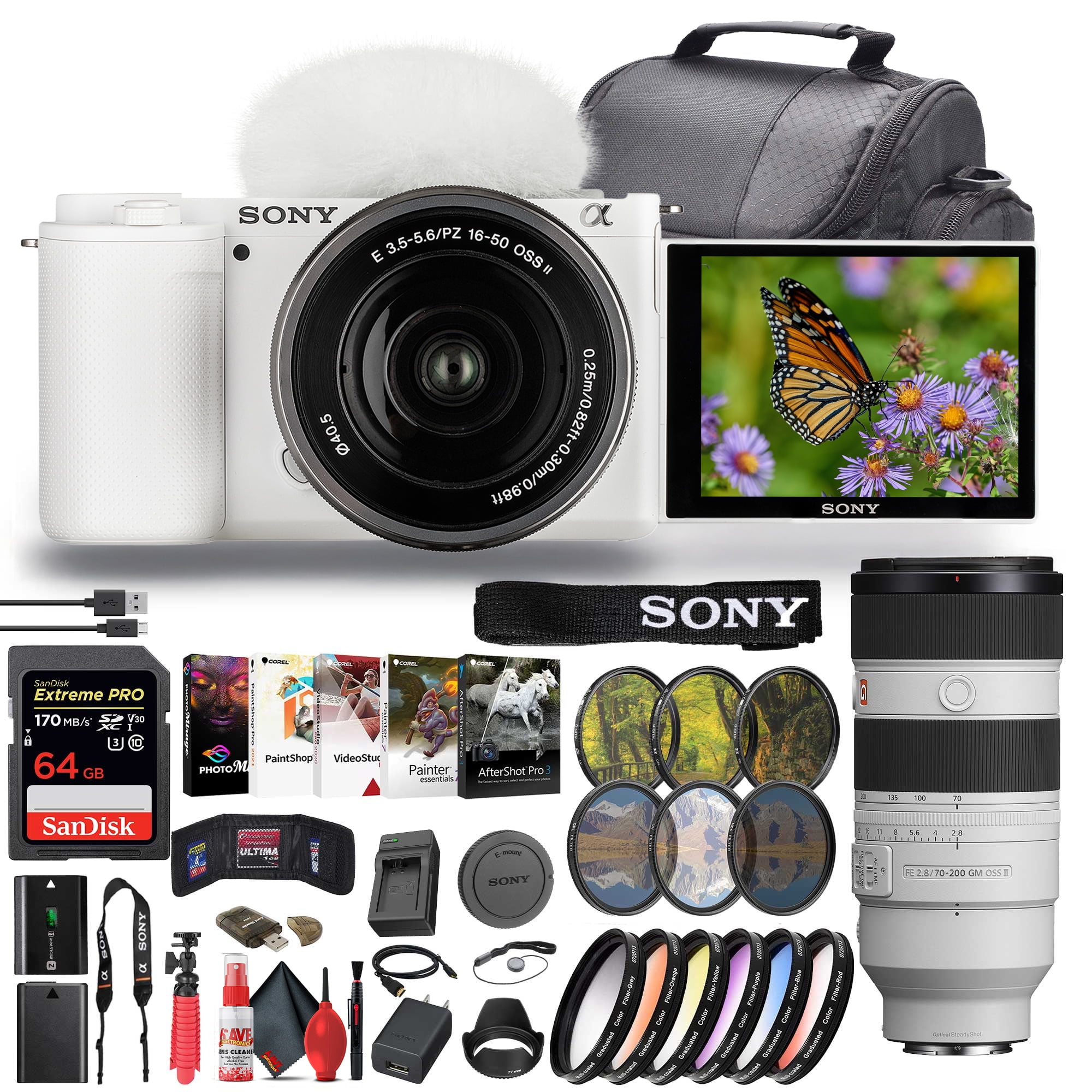 Sony ZV-E10 Mirrorless Camera Kit (White) With 16-50mm II Power Zoom ...