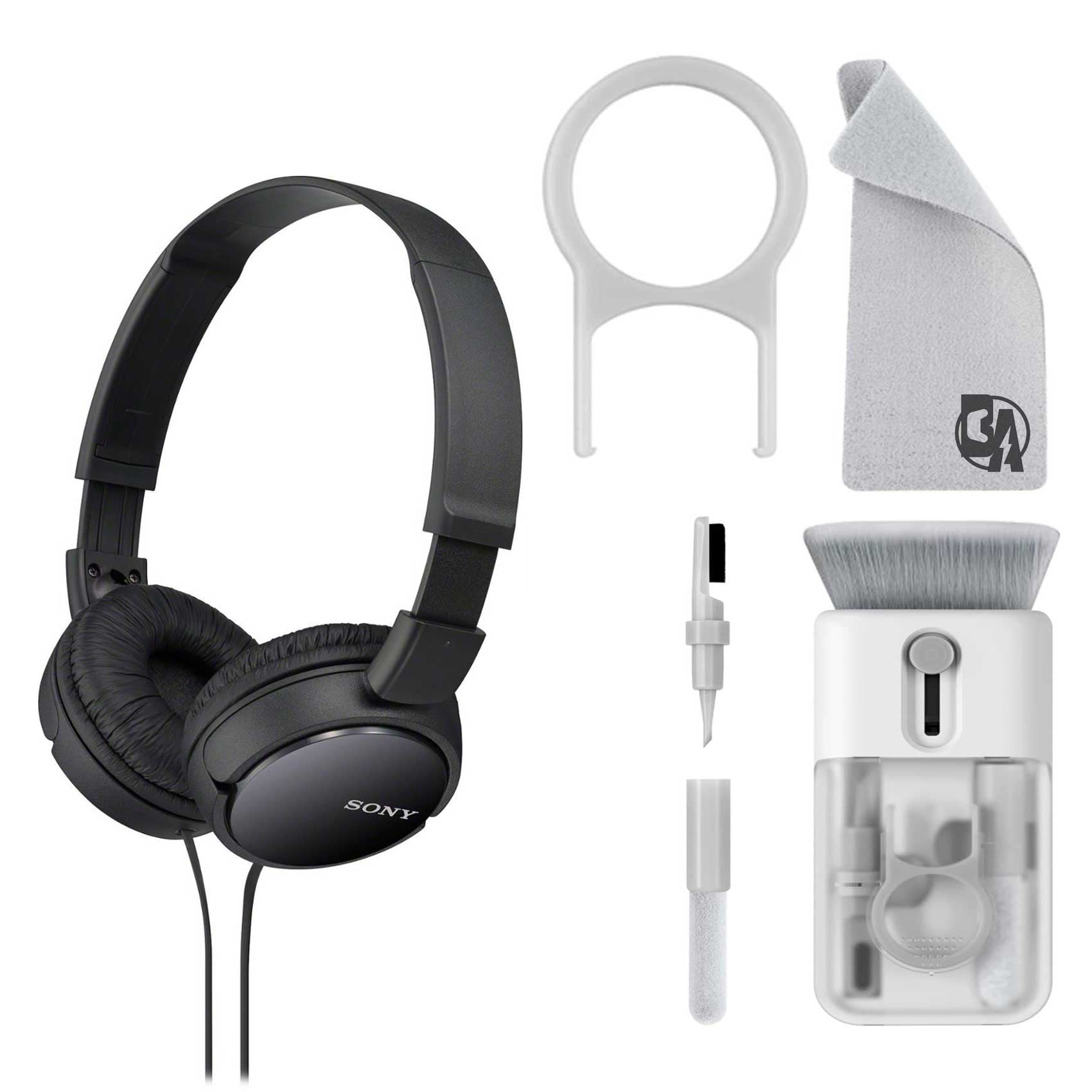 Sony ZX Series Wired On-Ear Headphone in Black With Cleaning kit Bolt ...