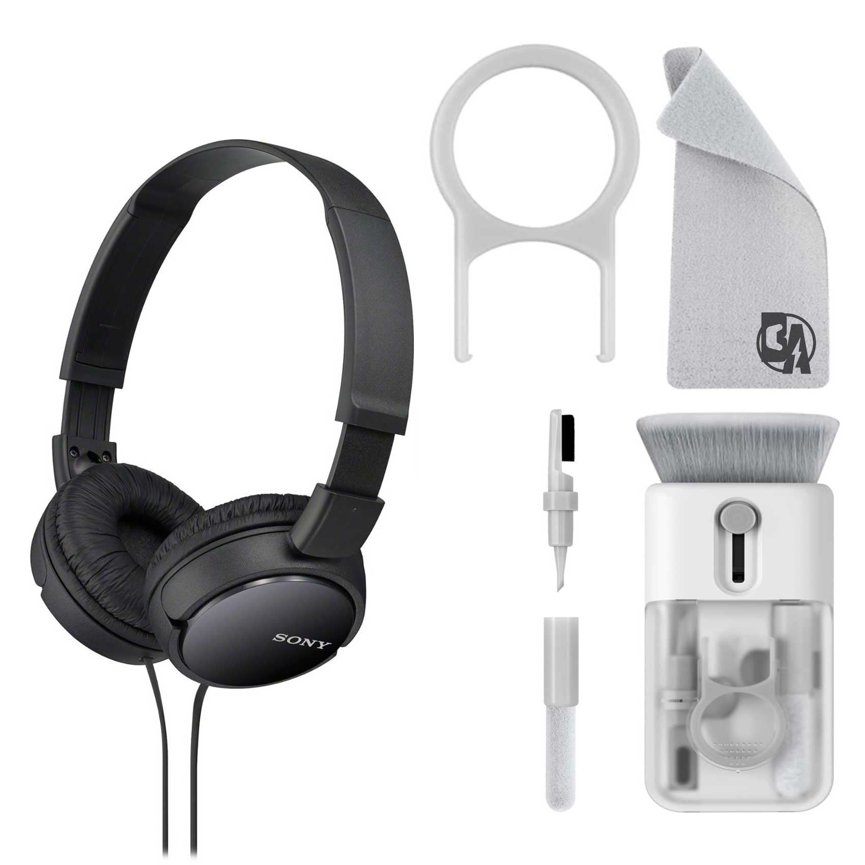 Sony ZX Series Wired On-Ear Headphone in Black With Cleaning kit Bolt ...