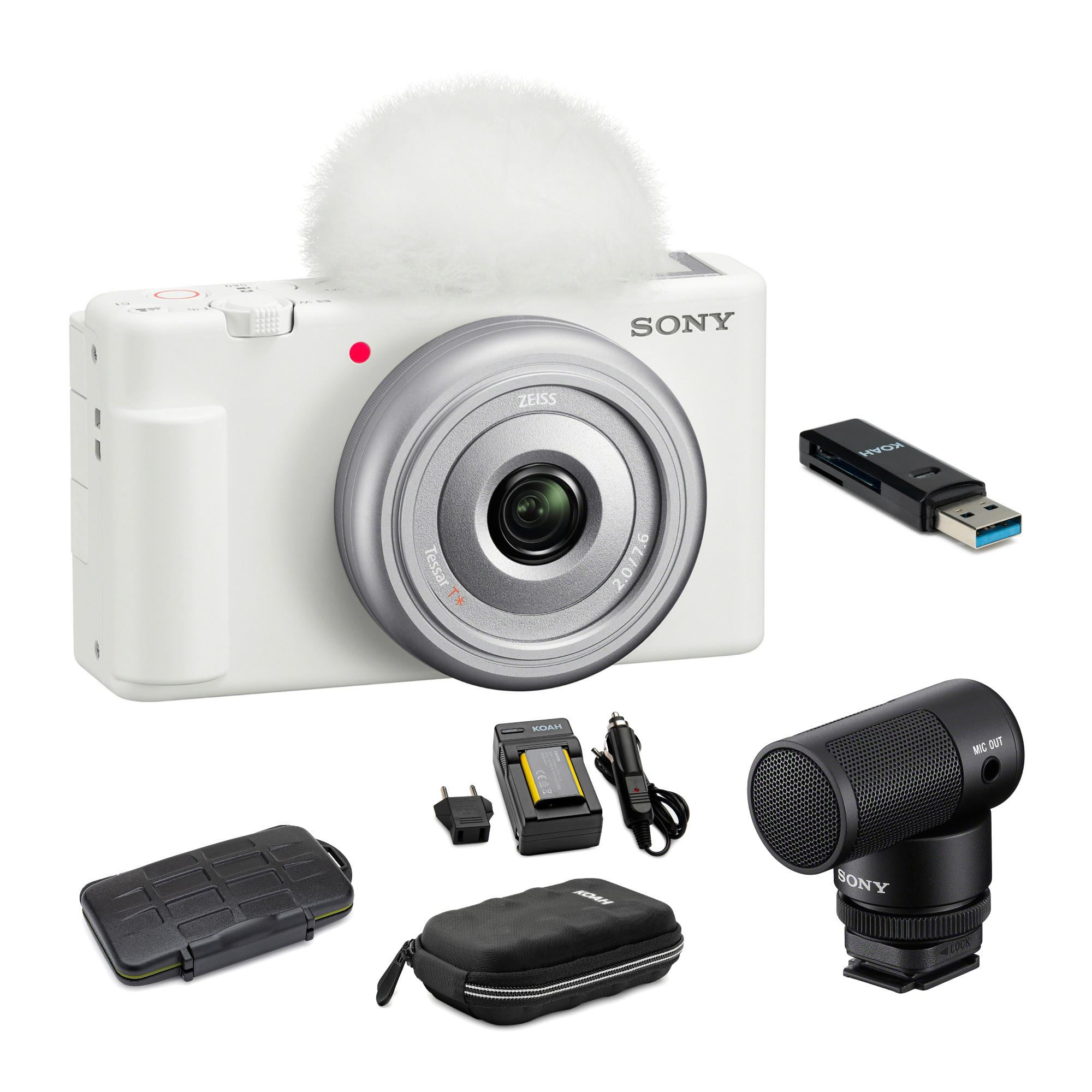 Sony Zv-1F Vlog Camera (White) With Vlogger Shotgun Microphone and ...